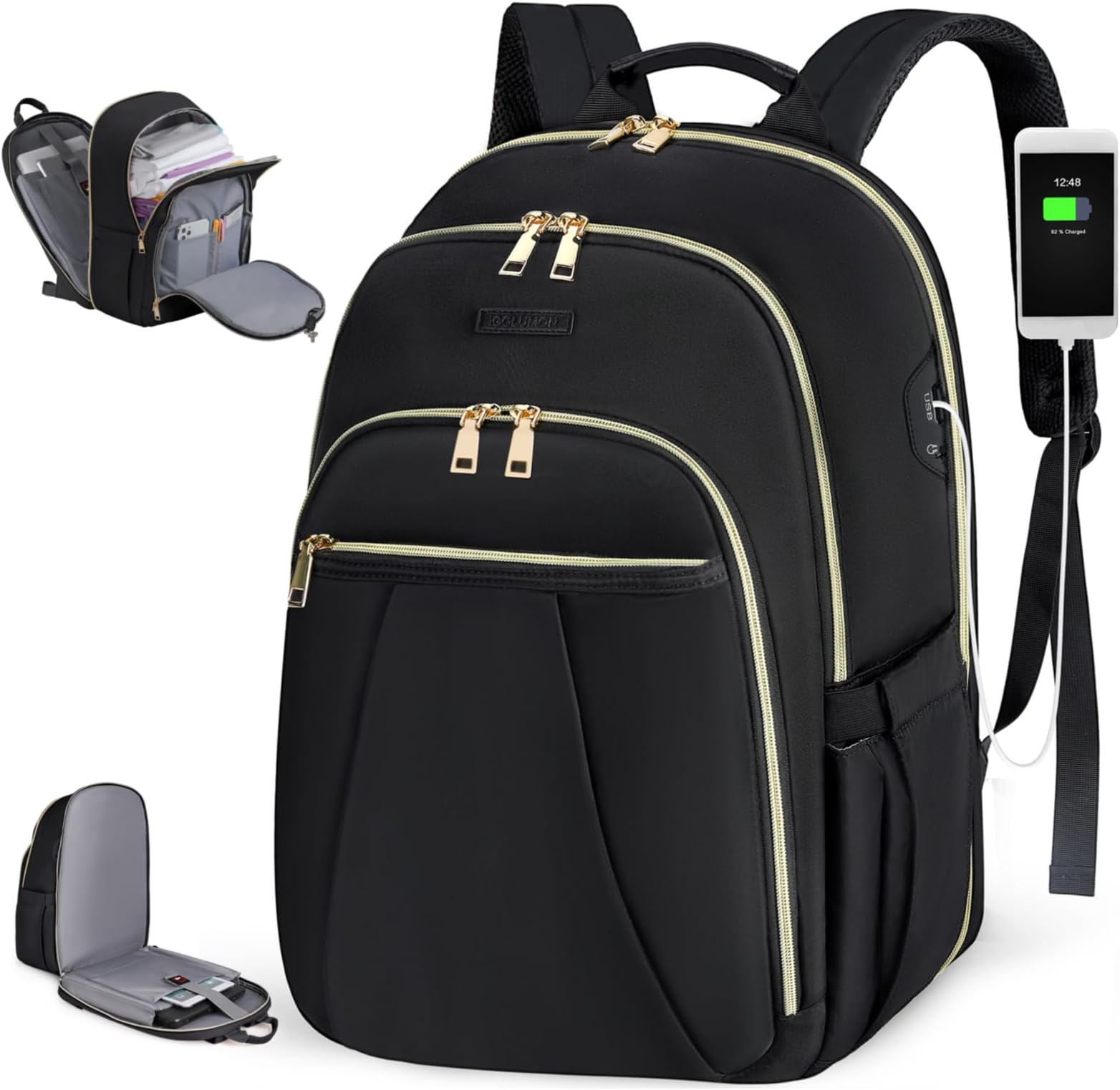 Mochila para Laptop de 15,6 para mujeres y hombres, con Puerto de Carga ...