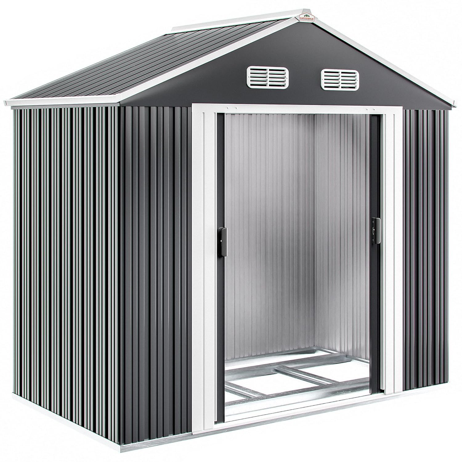 Gardebruklarge 6x4 Metal Tool Shed With Foundation 2m 4m Apex ...