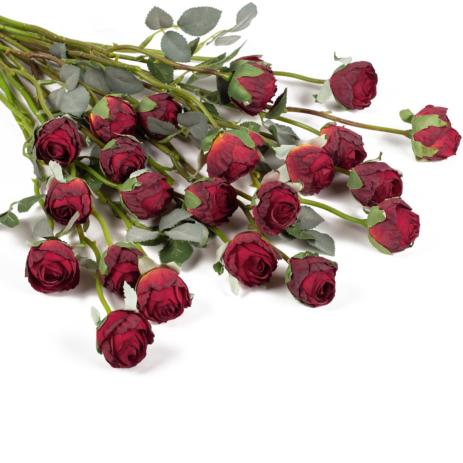 Amazon.com: DuHouse 24pcs Artificial Vintage Roses Fake Mini Silk Rose ...