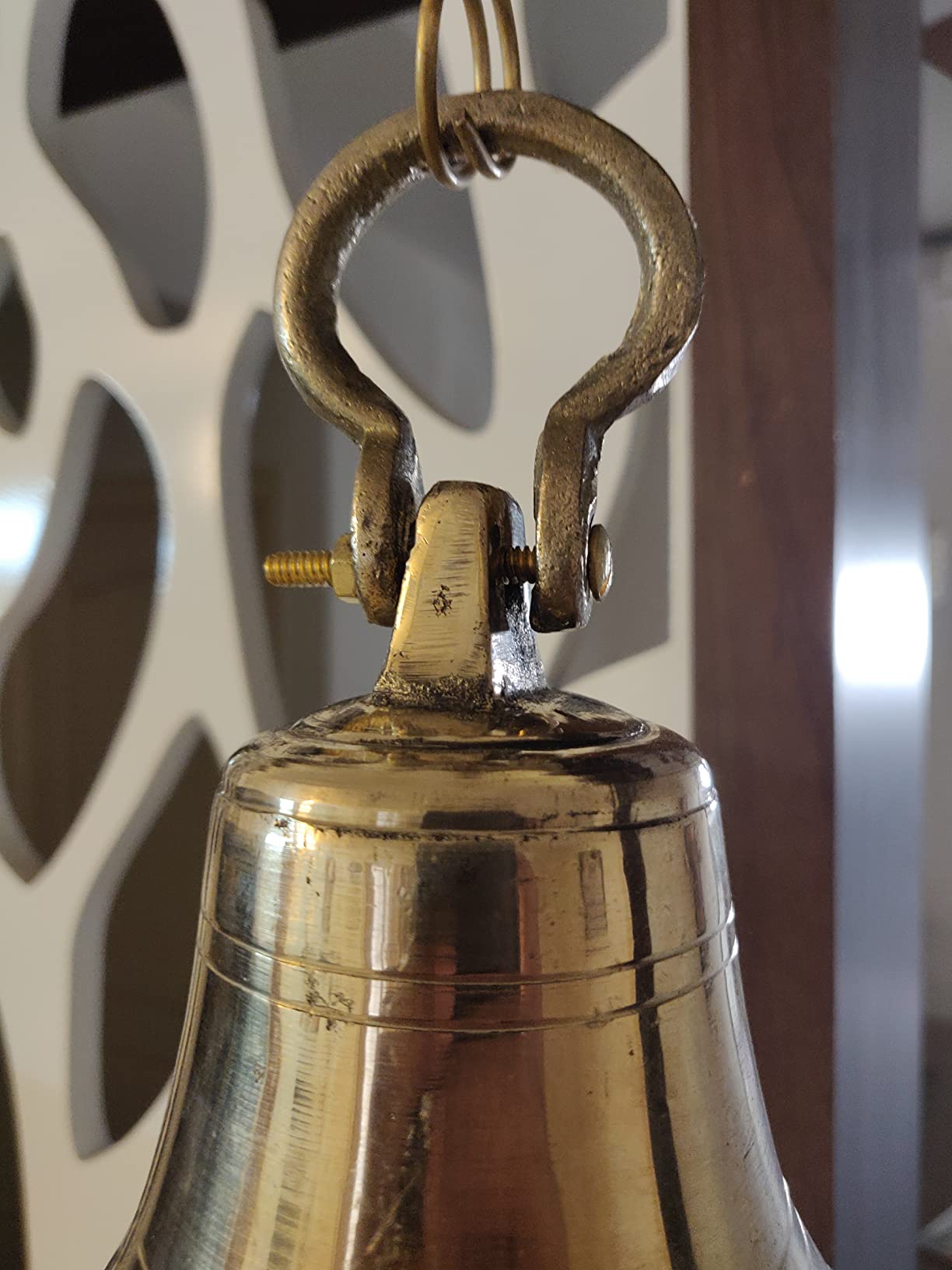 Sadhubela® Wall Decor Bell - Hanging Brass Bell with Antique Golden ...