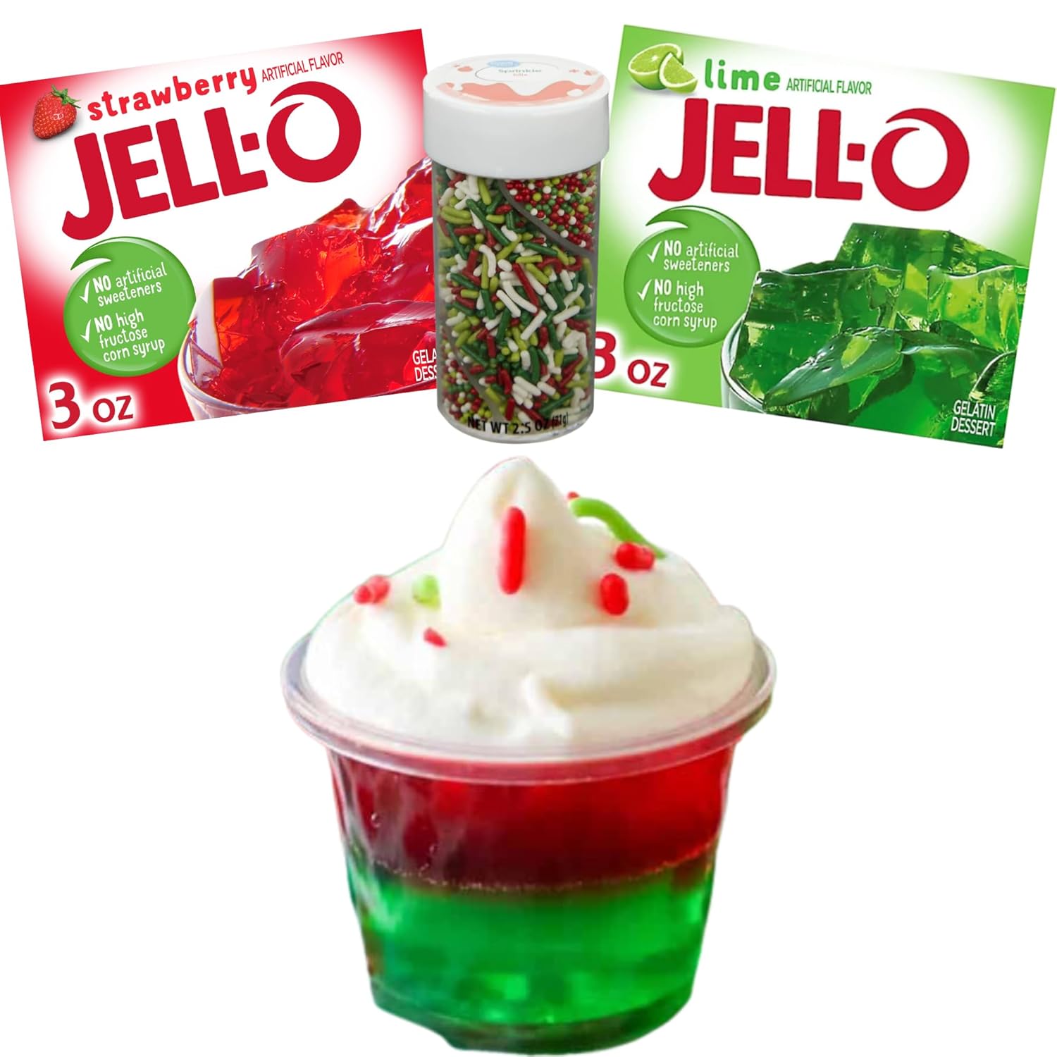 Amazon.com : Christmas Jello Shots Party Kit - Red & Green Party Pack ...