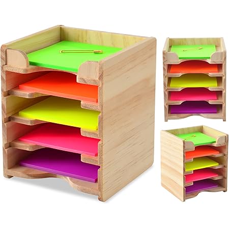 Amazon.com : Sticky Note Holder Sticky Note Organizer 3”x3” Wood Sticky ...