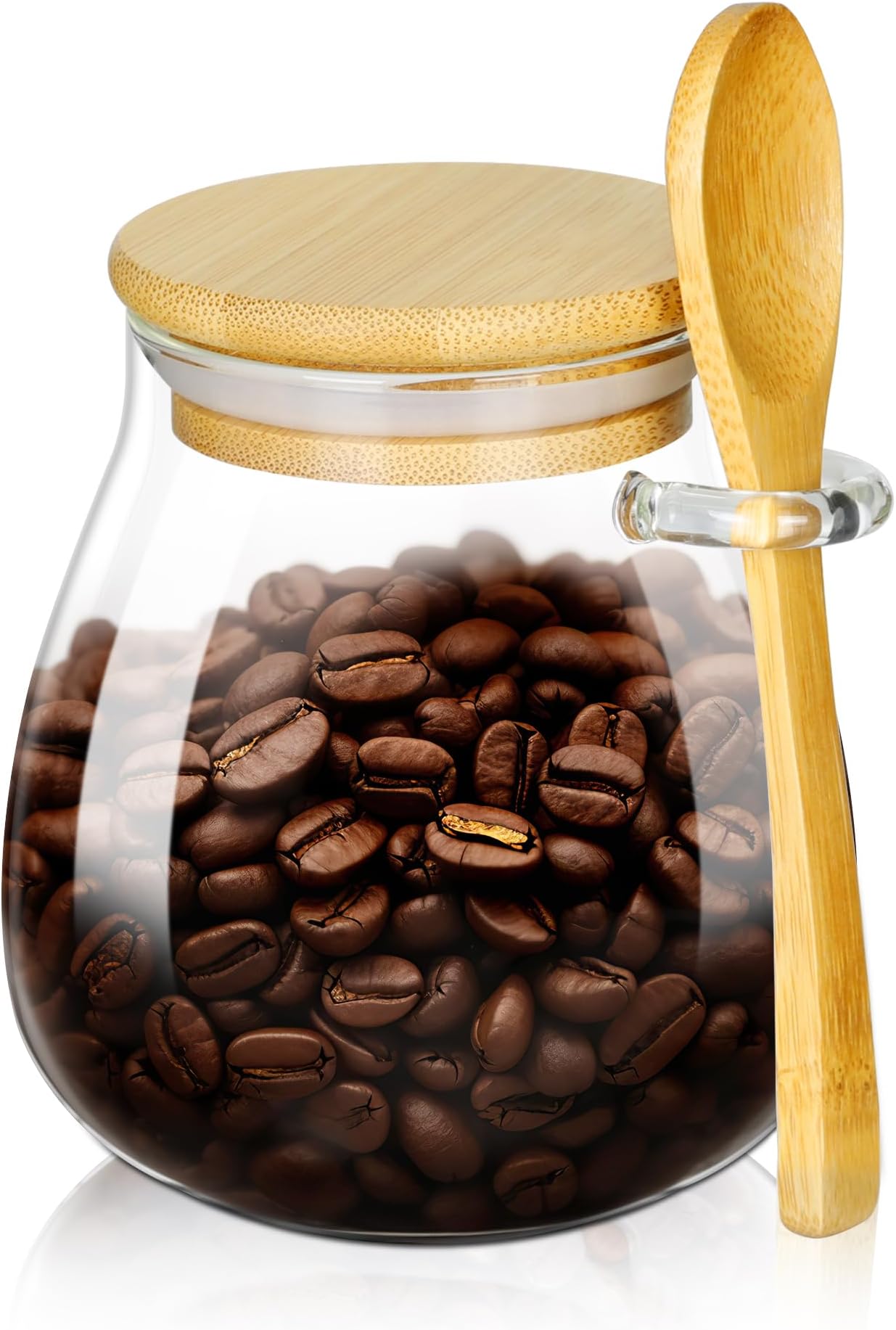 Amazon.com | Quald 15oz Sugar Container with Bamboo Lid and Spoon,Sugar ...