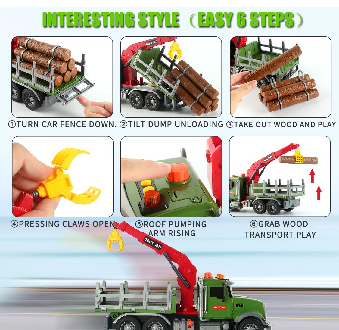 Log Truck Toys For Boys Bruder MAN Timber Truck With Crane And 3 Logs