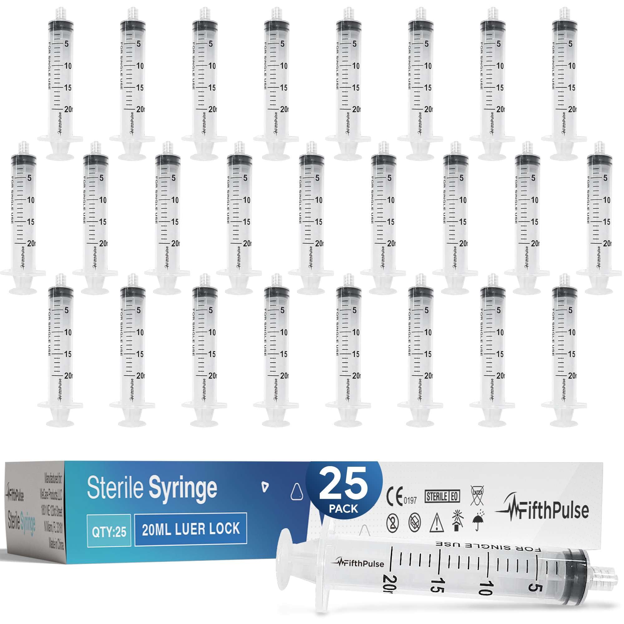 Amazon.com: 20 ml Syringe without Needle - 25 Pack of Individually ...