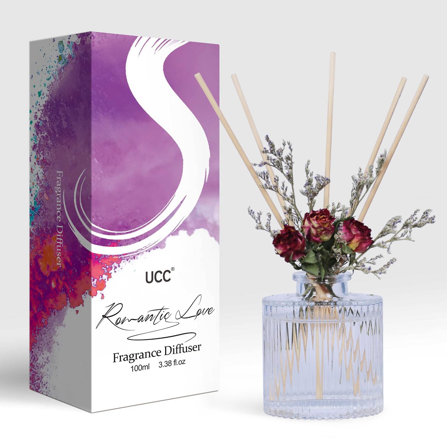 Amazon.com: UCC Reed Diffuser Set, 3.38 oz Romantic Love Premium Hotel ...