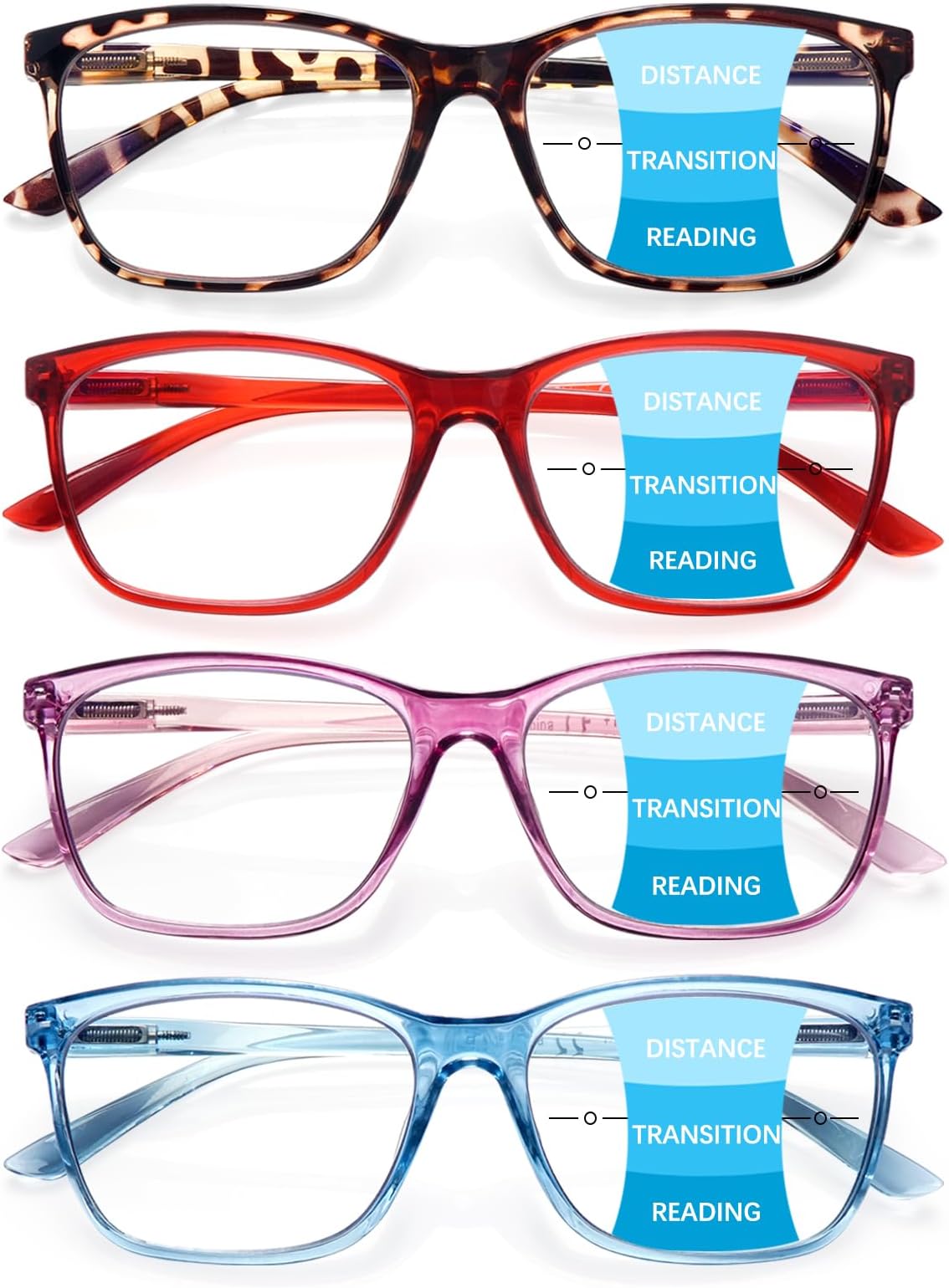 Amazon.com: Sumkyle 3 Pack Progressive Multifocus Reading Glasses for ...