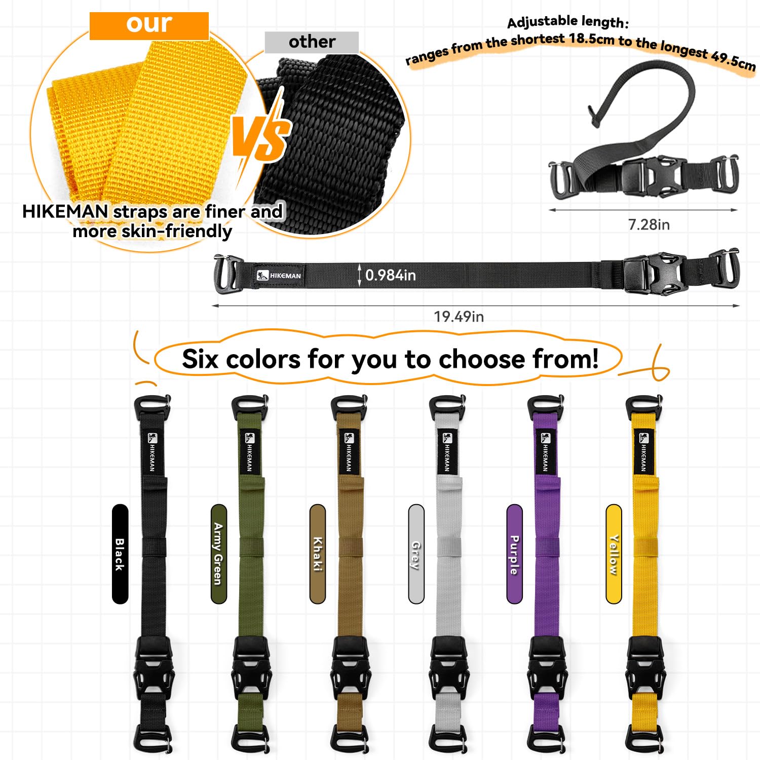 Snapklik.com : HIKEMAN 4 Pcs Tactical Molle System Backpack Straps And ...