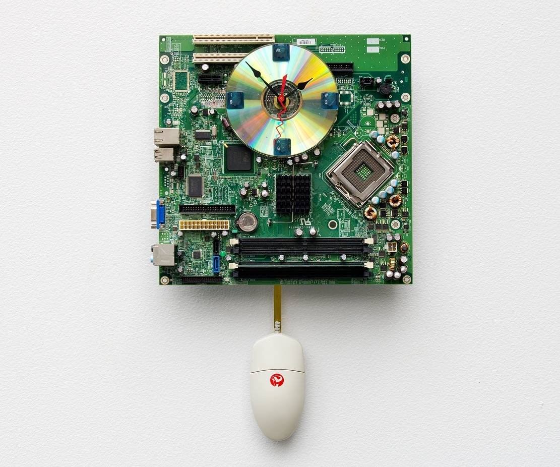 Amazon.com: Recycled Computer Motherboard Clock, computer parts clock ...
