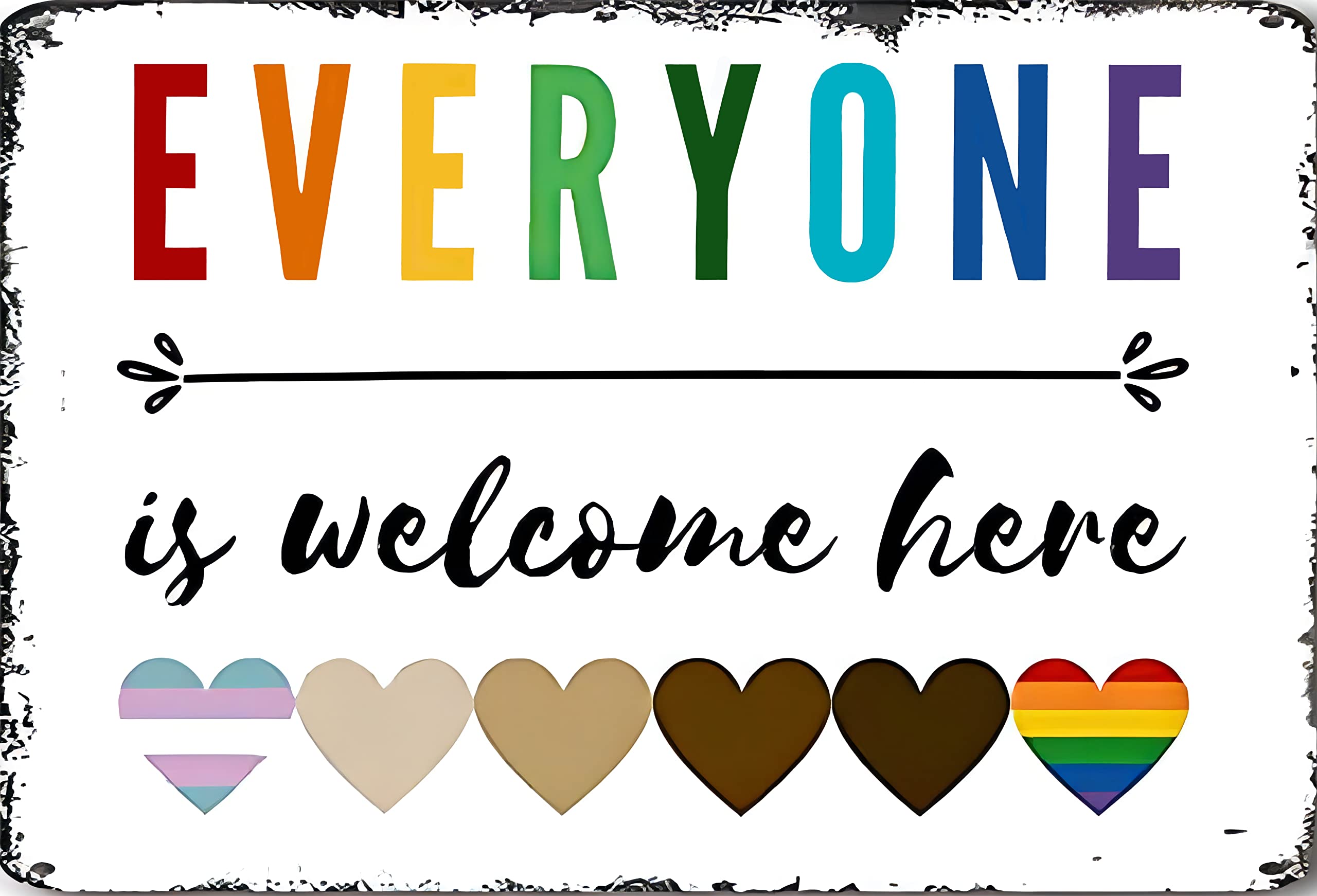 Buy Everyone is Welcome Here Wall Art Diversity Classroom Inclusion ...