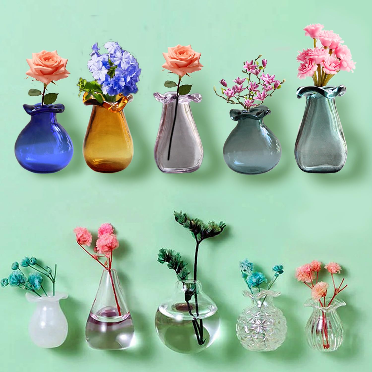 DIY Floral Magnet Set Mini Vase Magnets For Fridge, Cute Tiny Plant ...