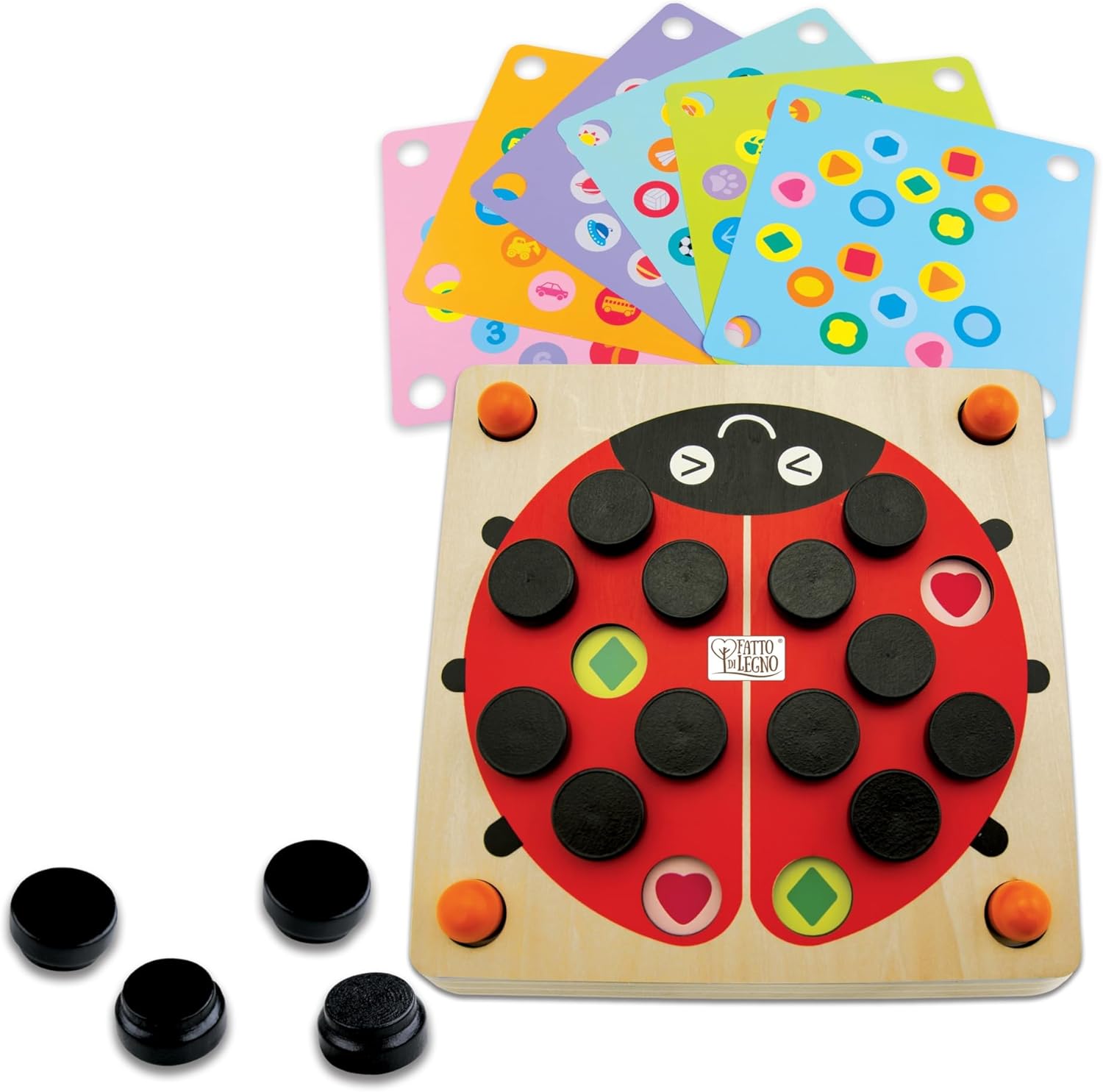 Teorema Wooden Memory Game for Children, Ladybird Memory with Six ...