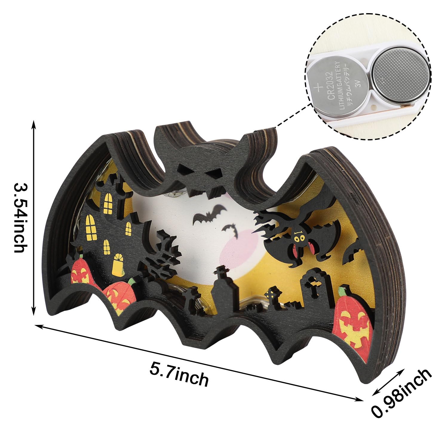 Snapklik.com : Halloween Indoor Table Decor,Light Up Wooden Haunted ...