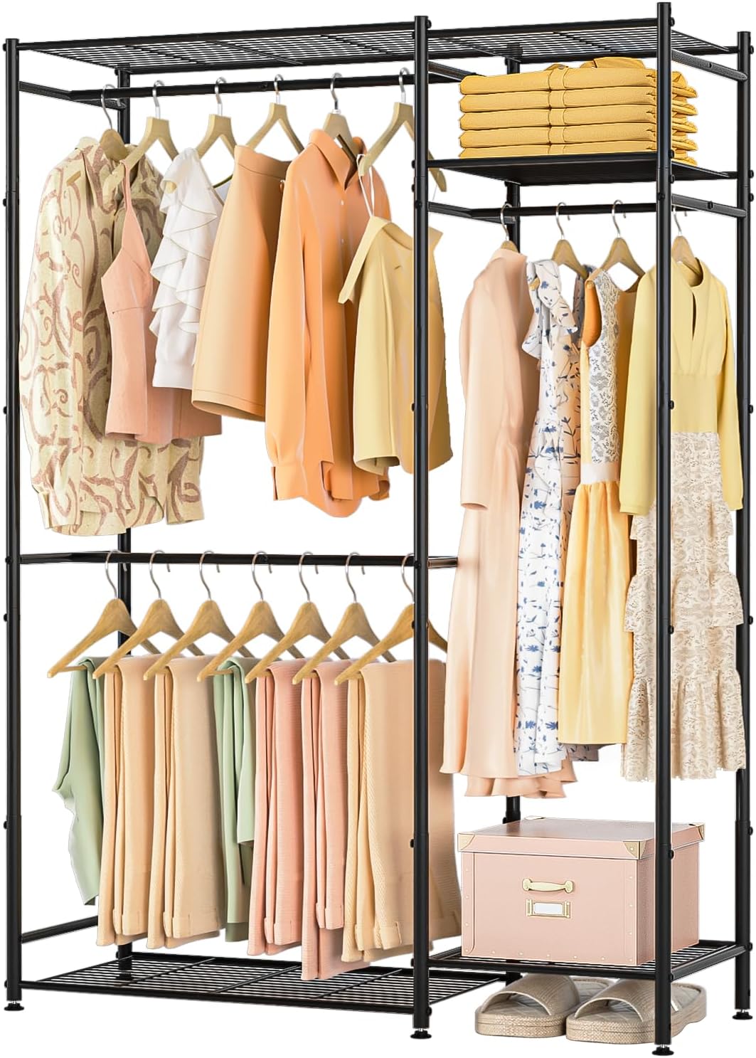 Amazon.com: Portable Wardrobe Closet, Freestanding Clothing Racks for ...