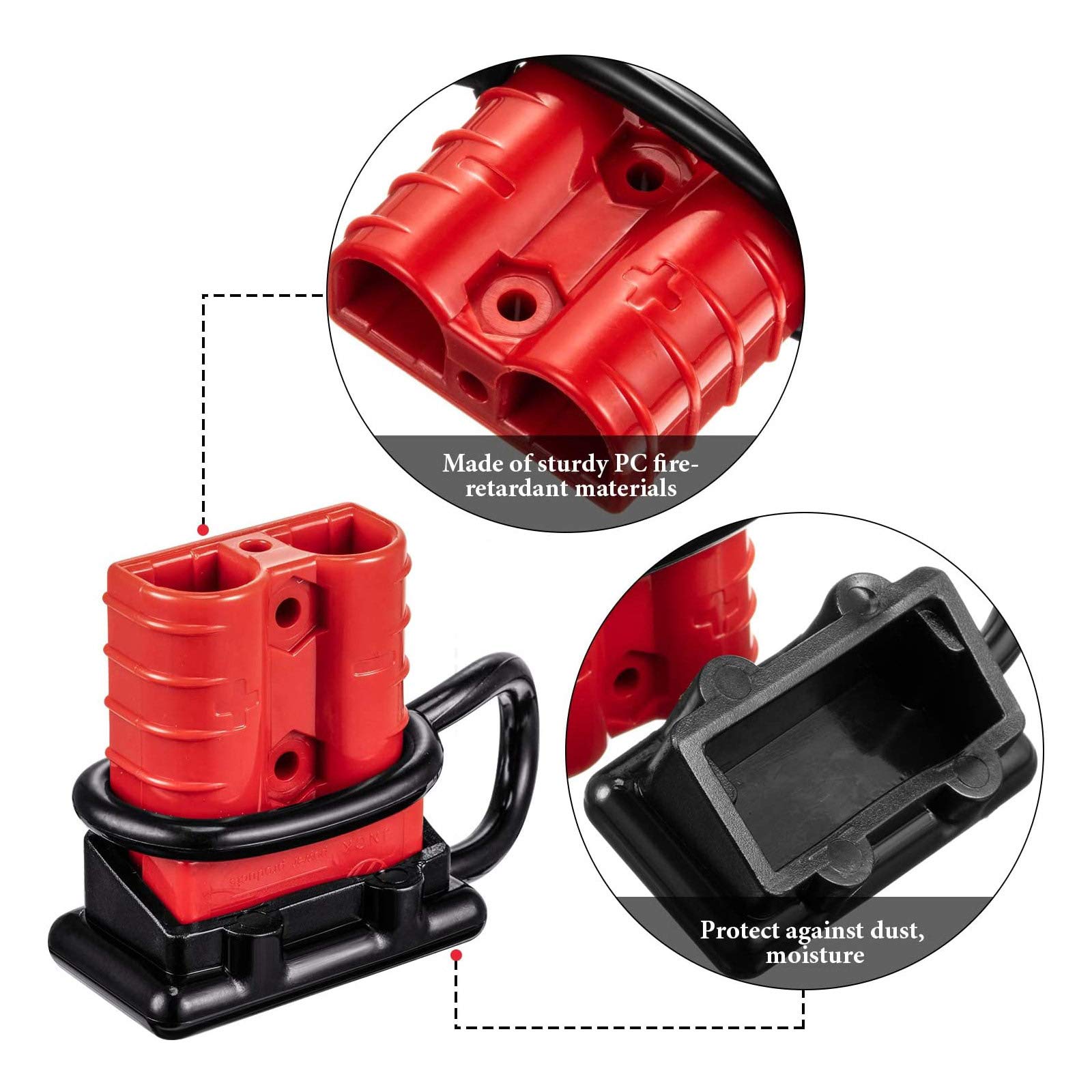 Snapklik.com : 12 Pieces Red 6-10 Gauge Battery Quick Connector 50A 12 ...