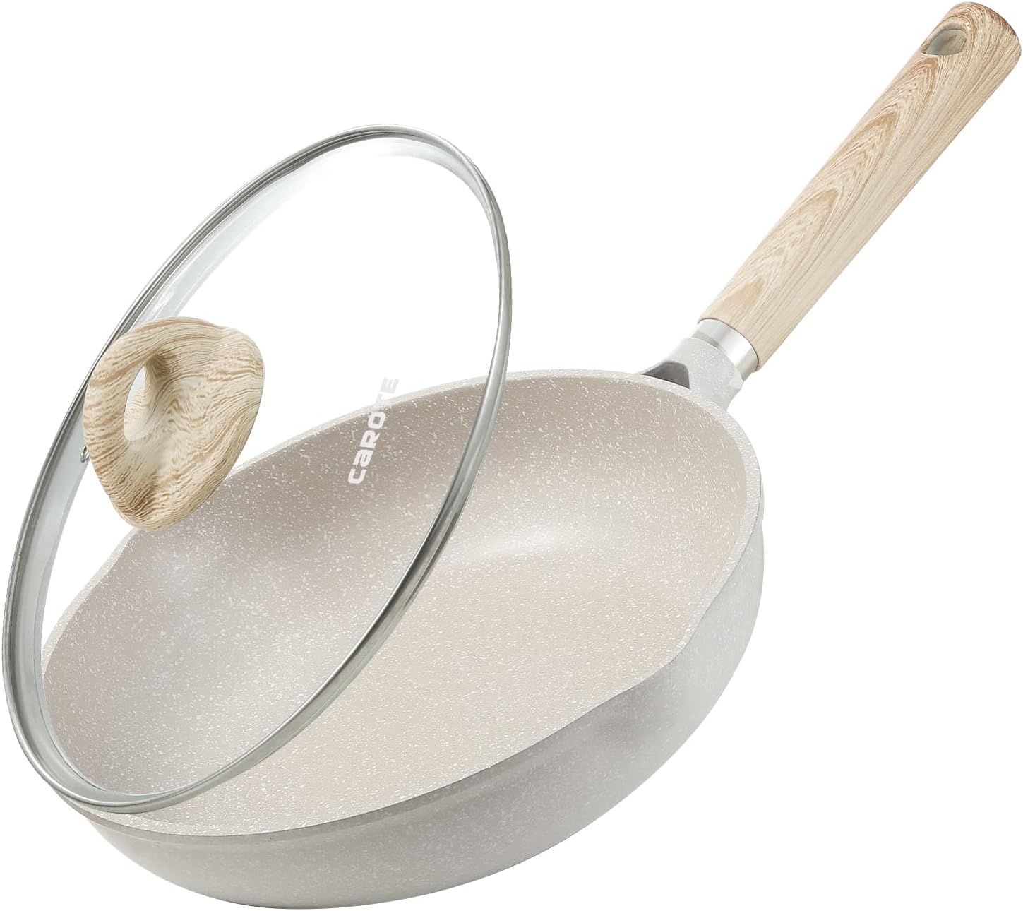 Amazon | CAROTE カローテ フライパン 蓋付き 28cm ih対応 PFOA PFOS フリー マーブルコート ツルツルすべる くっつきにくい 洗いやすい 目玉焼き オムレツ ...