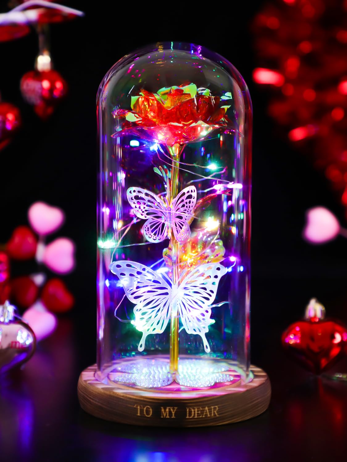 Womens Gifts for Mothers Day Galaxy Rose Crystal Flower, Light Up ...