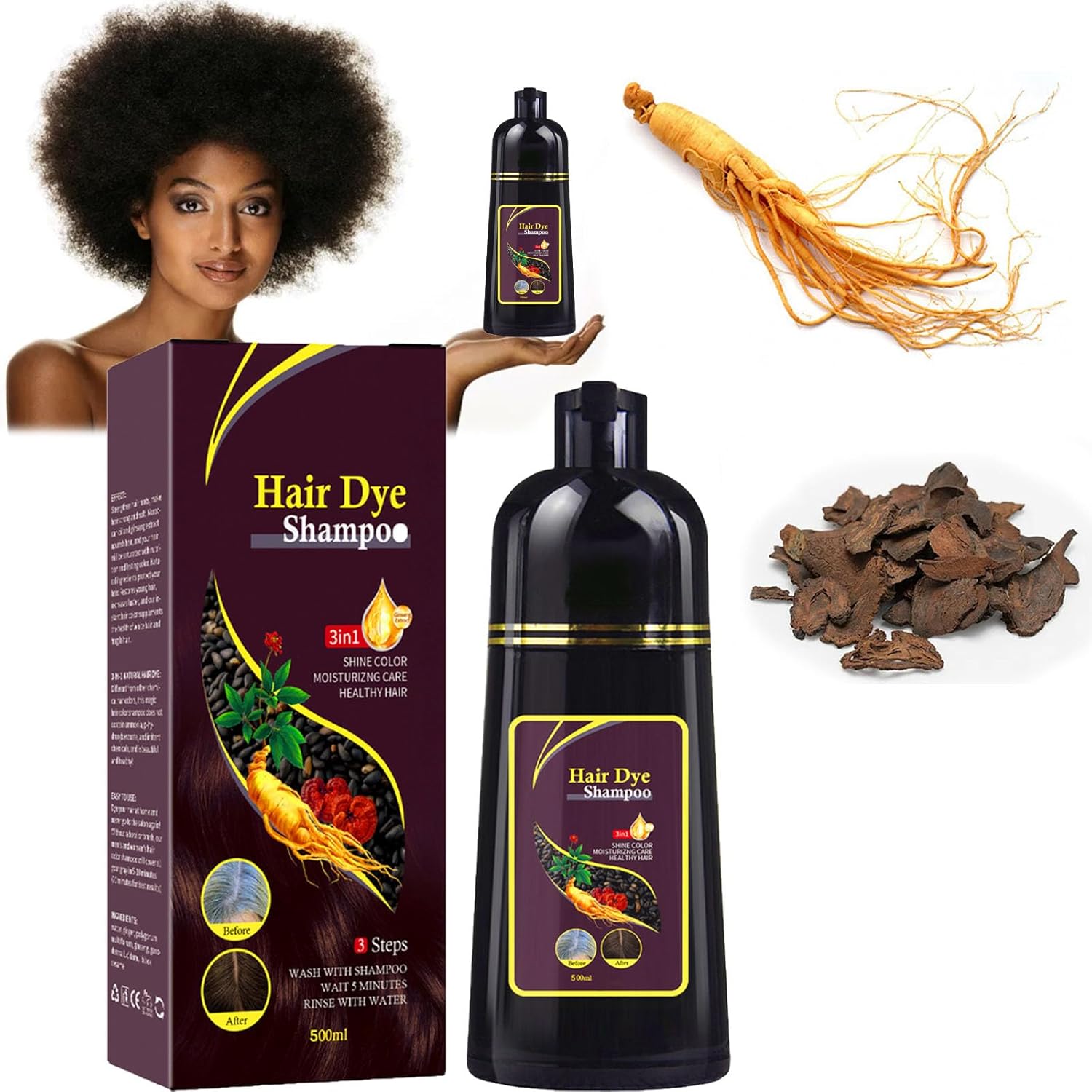 Amazon.com : STEBELOT Chao Canas Hair Dye Shampoo,Natural Hair Color Shampoo for Women Men ...