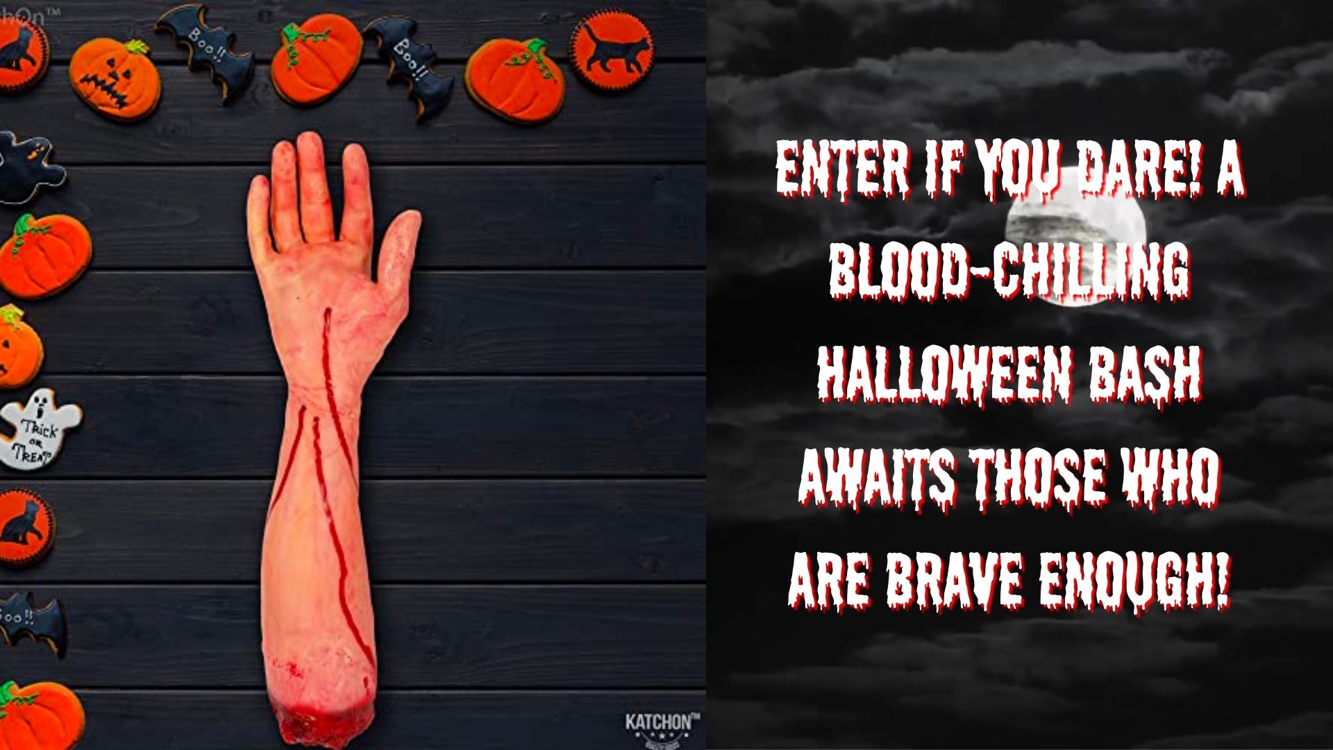 Fake Hand Bimkole Halloween Scary Bloody Fake Human Arm Hands Realistic ...