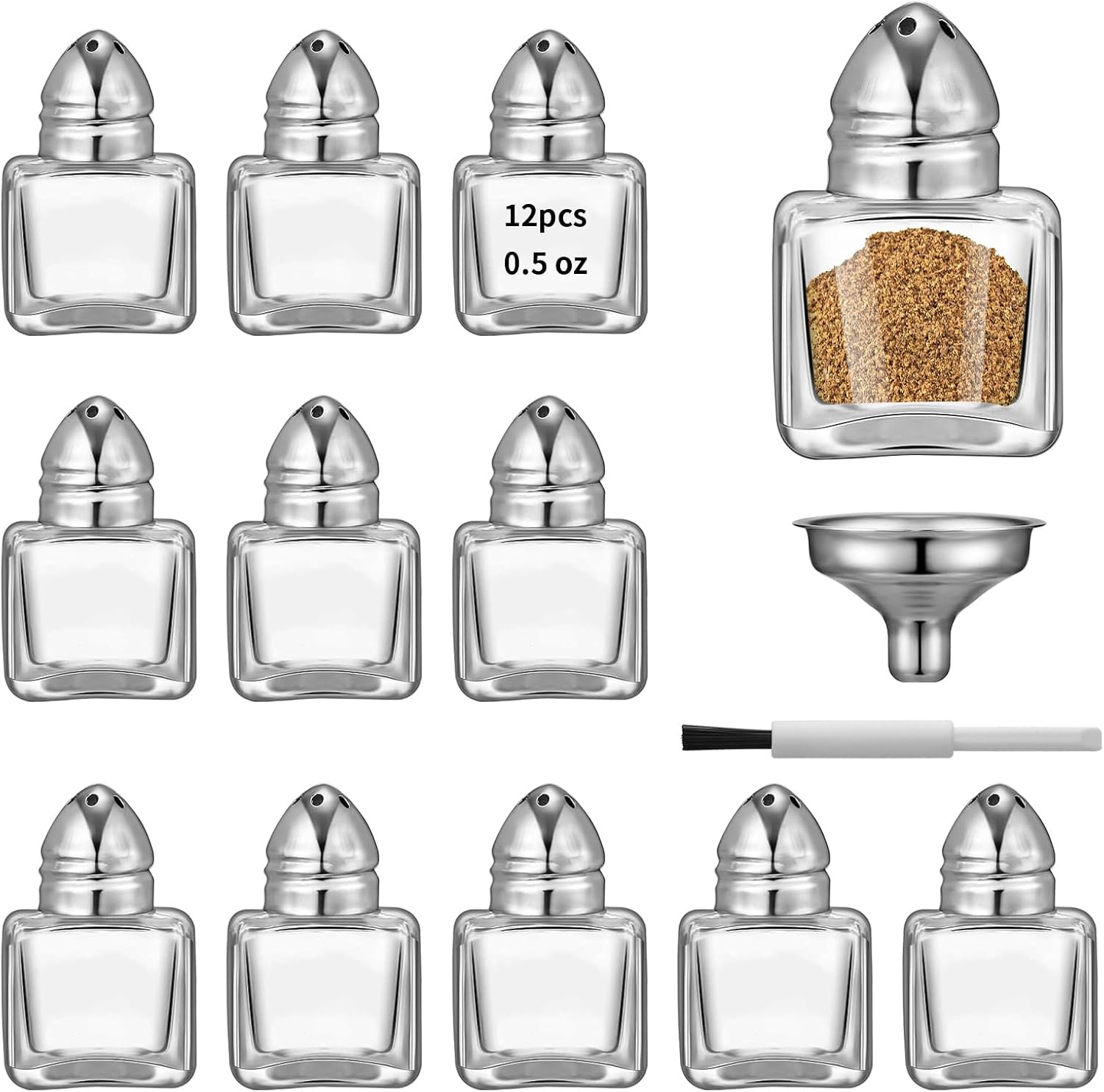 Amazon.com: 12 Pcs 0.5 oz Cube Shape Small Salt and Pepper Shakers with ...