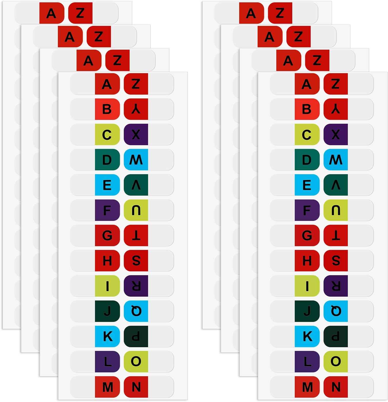 Amazon.com : COMNICO 8 Sheets A-Z tabs, Sticky Alphabet Labels Tabs ...
