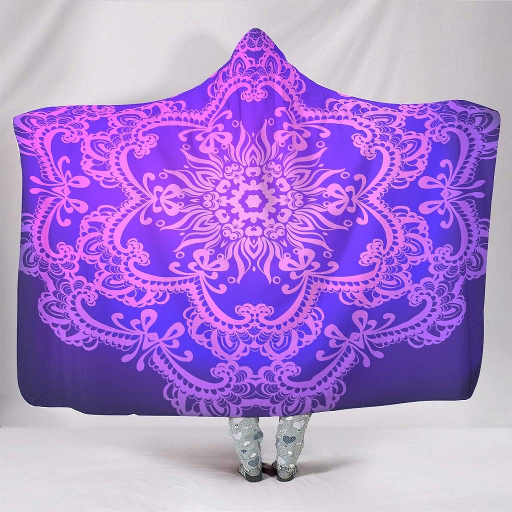 Amazon.com: B2QDF-9 Bat Blanket Bright Purple Mandela Patterns Printed ...