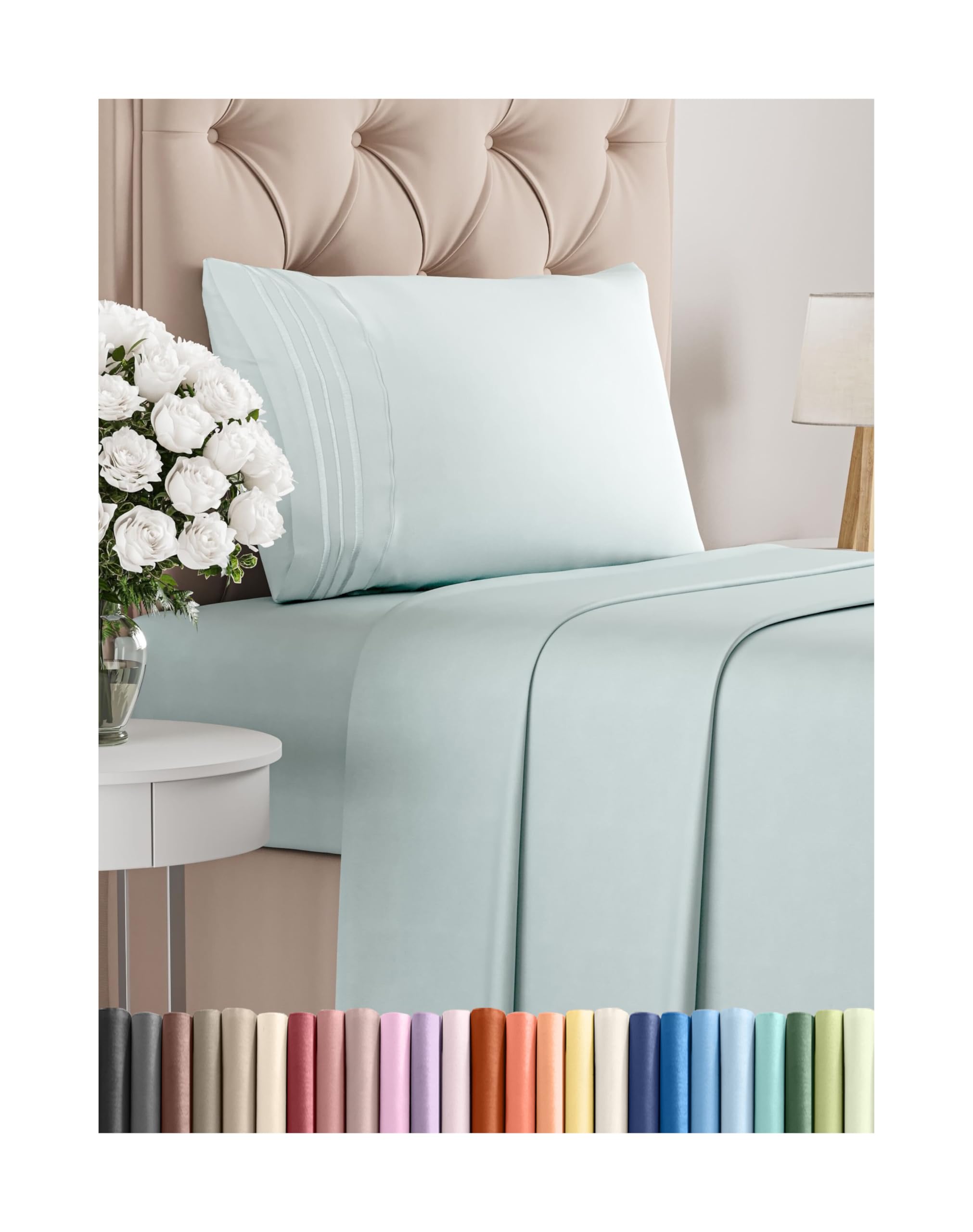 Amazon.com: Twin XL Size 3 Piece Sheet Set - Comfy Breathable & Cooling ...