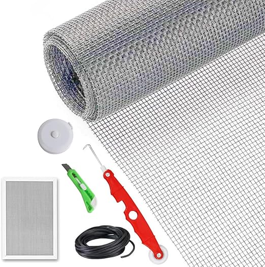 Window Screen Replacement Kit Width:59in Length:158 Fiberglass|Includes ...