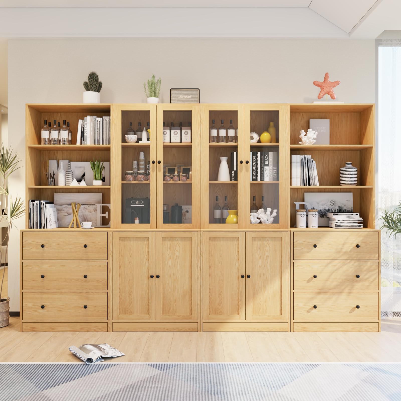 Amazon.com: TUSY 71" Bookshelf Bookcase, 3-Tier Modern Bookshelves 3 ...