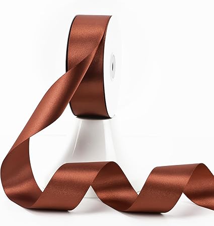 Amazon.com: MEEDEE Rust Satin Ribbon 1-1/2 inch Rust Ribbon Double ...