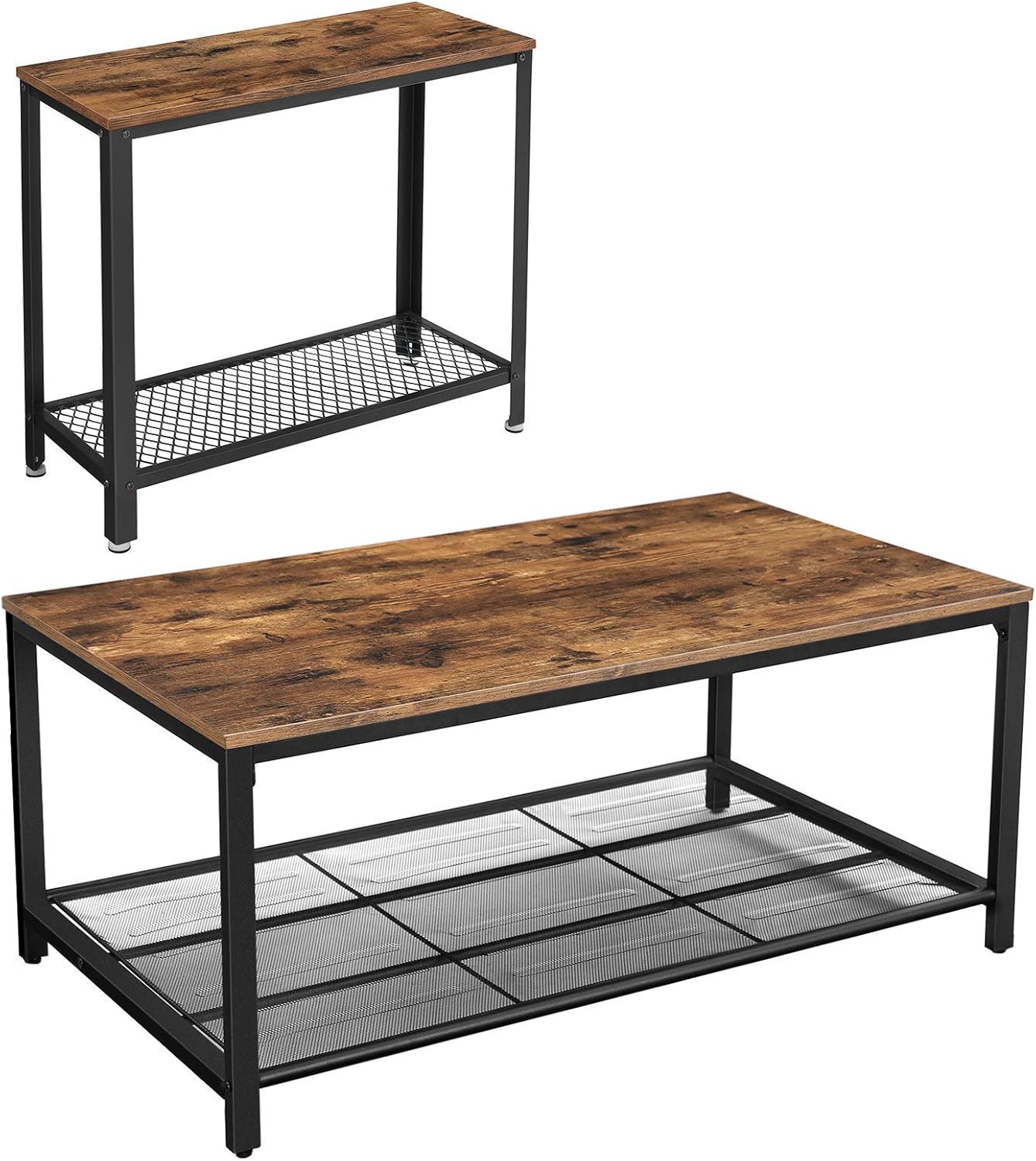 Amazon.com: VASAGLE Coffee Table Bundle with End Table, Living Room ...