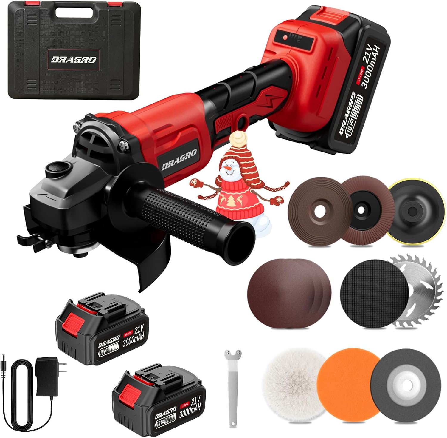20V Cordless Angle grinder, 4-1/2''Angle Grinder Tool with 2 Batteries ...