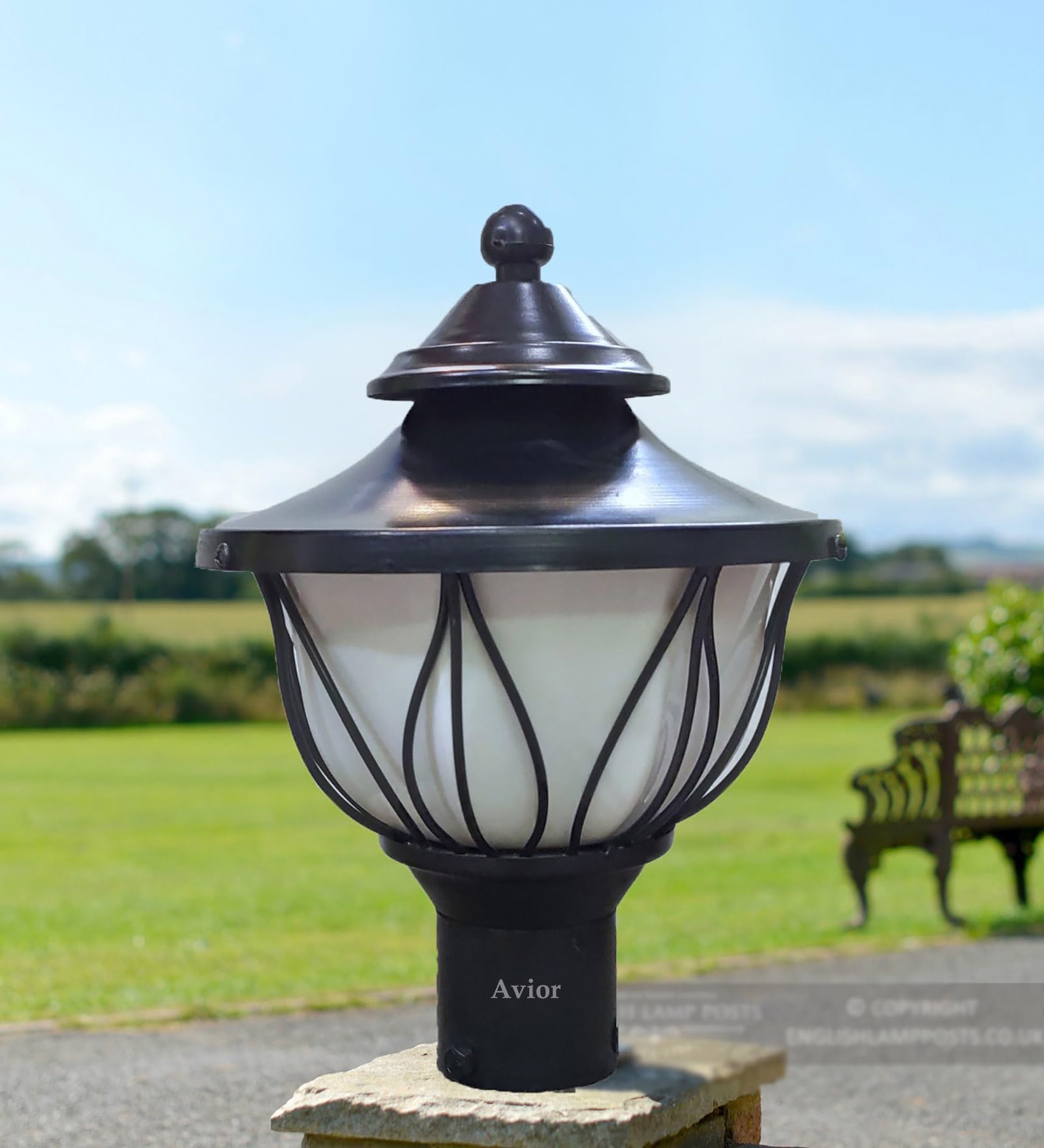 Lyse Decor 50 Watts Lotus Shape Gate Light, Outdoor Lamp, Black and ...
