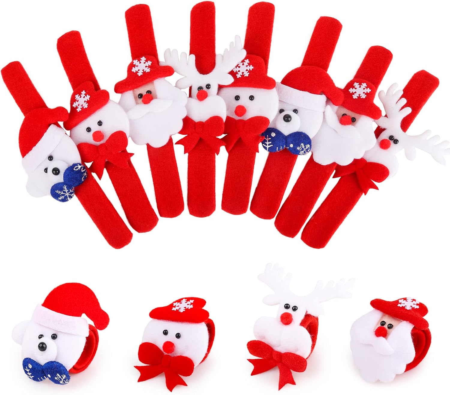 Amazon.com: Waenerec 20pcs Christmas Slap Bracelets Christmas Treats ...