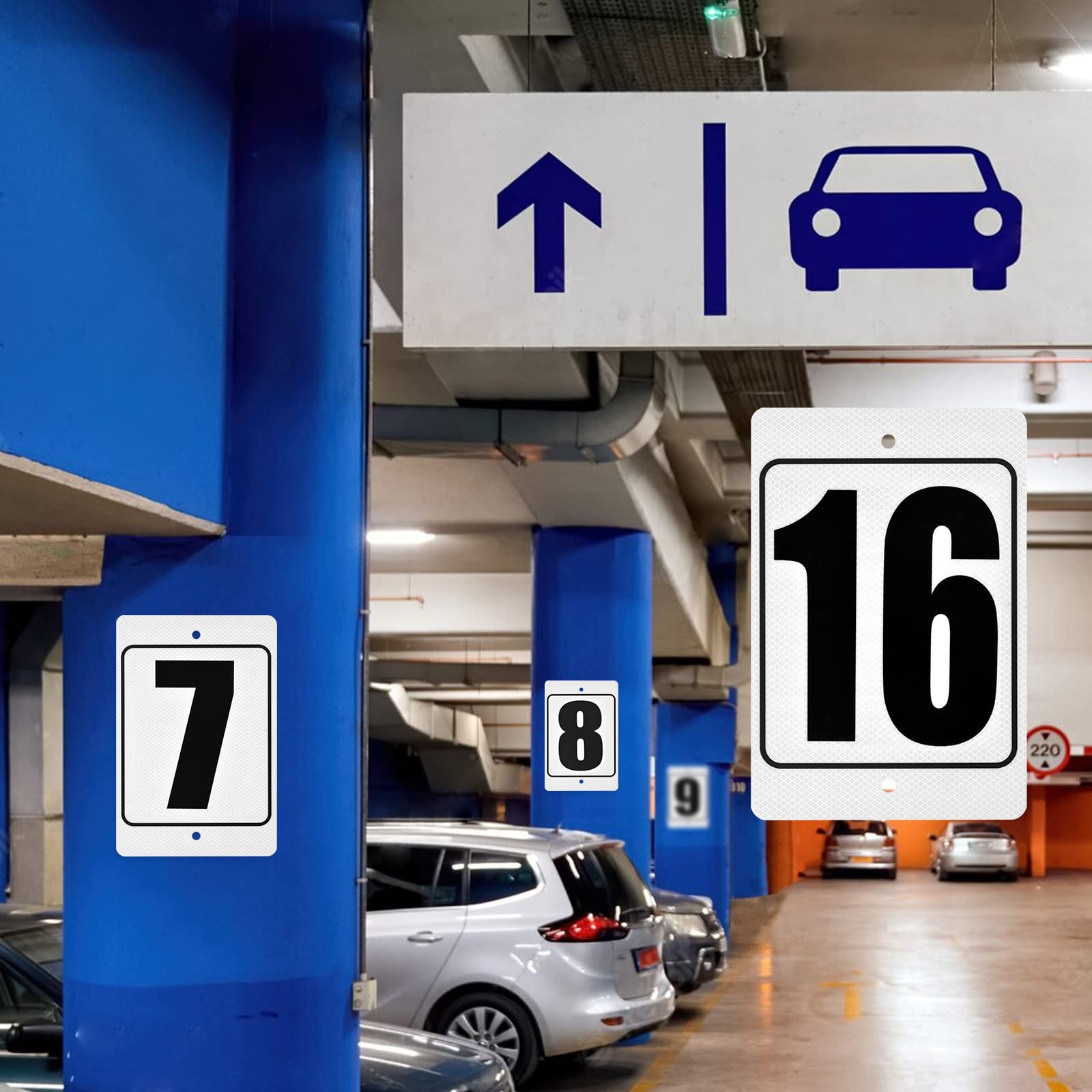 Snapklik.com : 8 X 12 Inch Reflective Parking Lot Numbersign Aluminum ...