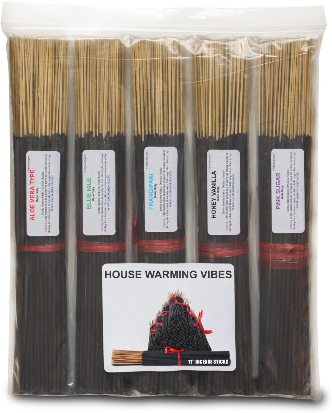 Amazon.com: House Warming Vibes11'' Incense Sticks - Variety Set 500 ...
