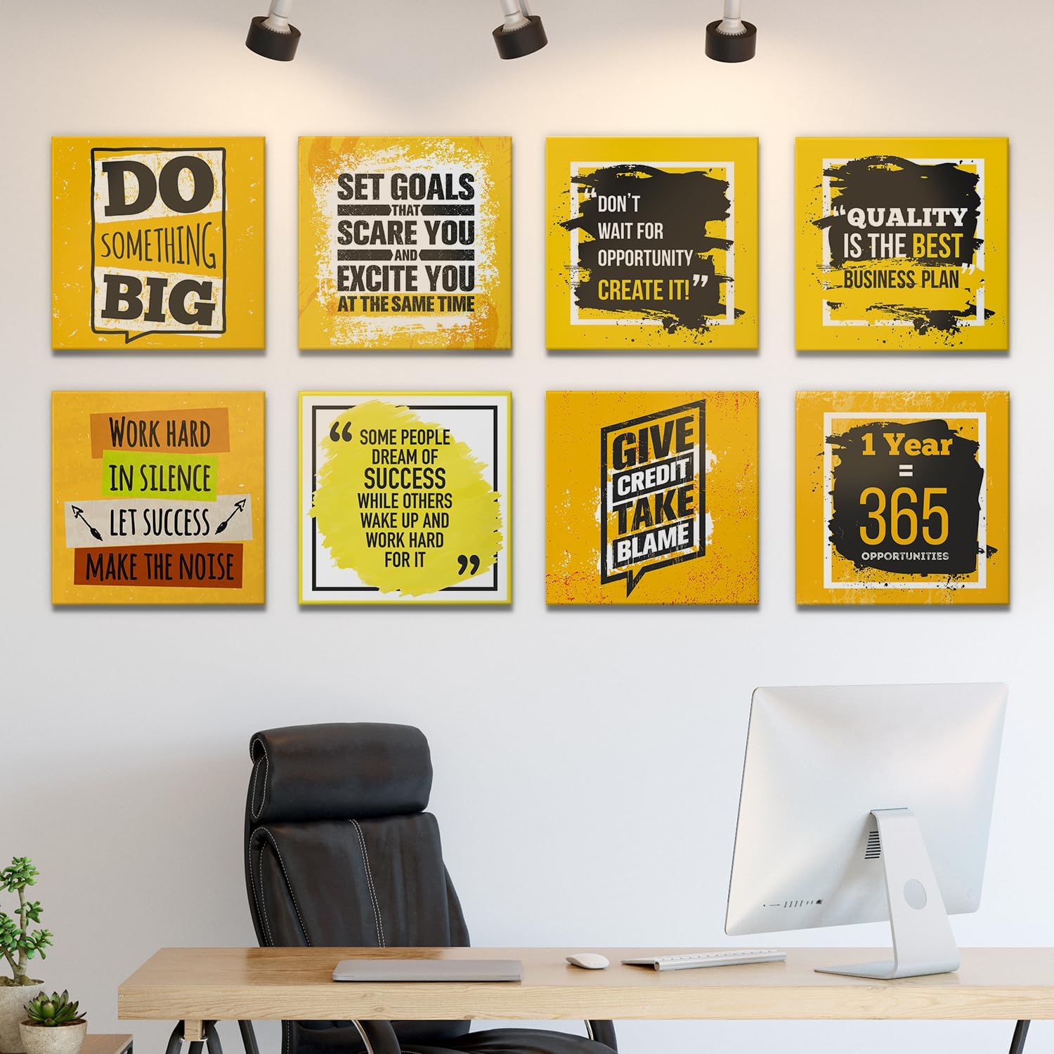 LADECOR Motivational Quotes Wall Framed Poster, Office Decor ...