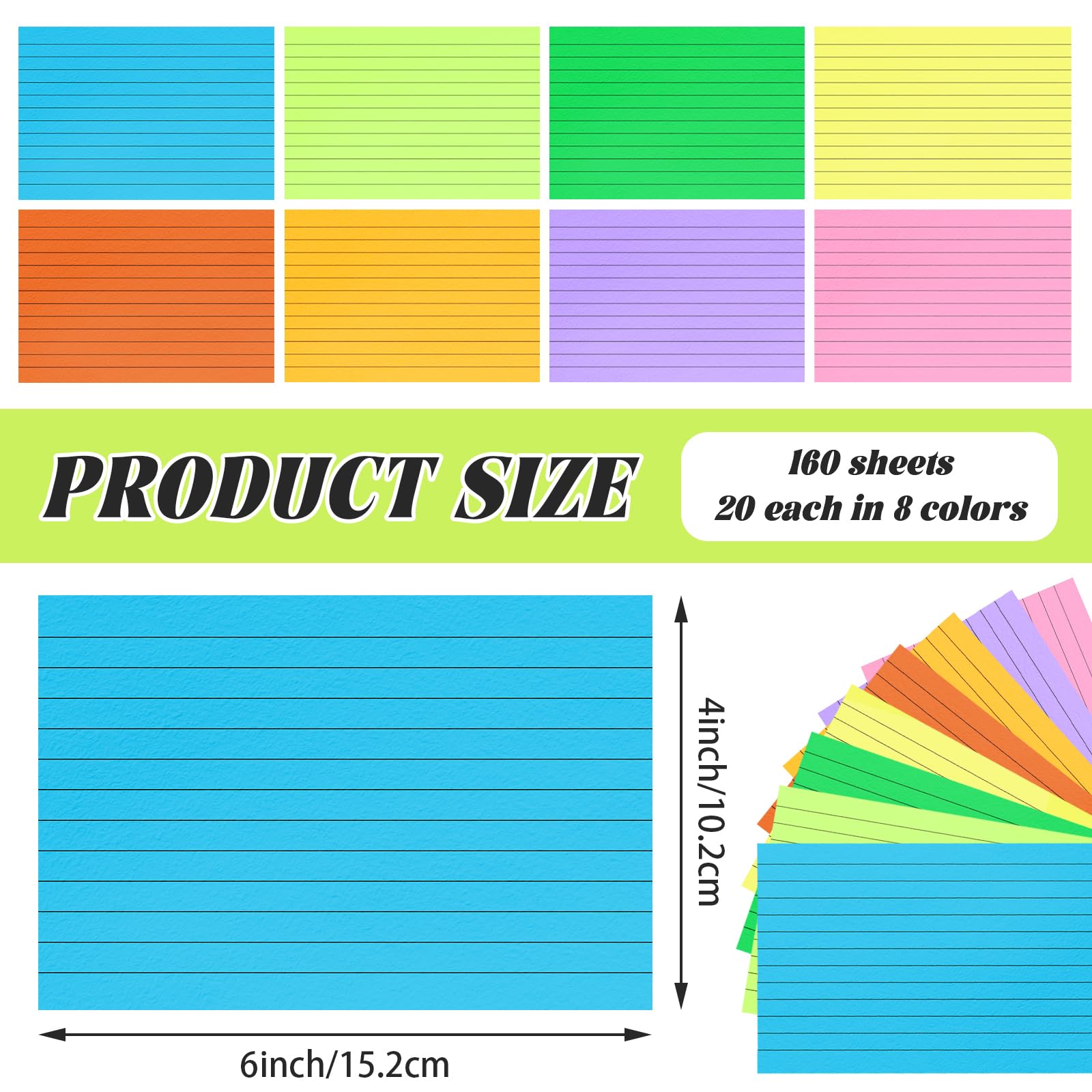 Snapklik.com : 160 PCS Index Card 4 X 6 Inches, Thick Paper Flash Cards ...