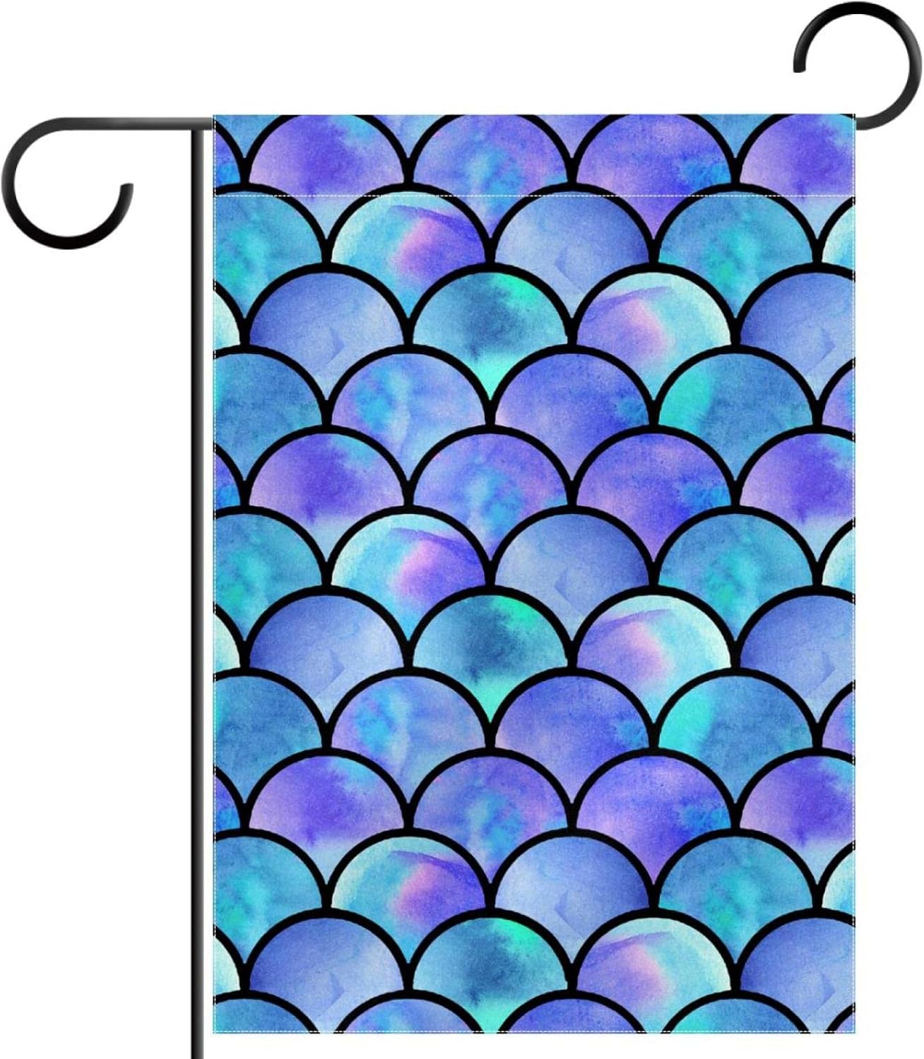 Amazon.com : Mermaid Scale Blue Garden Flag Vertical Double Sided ...