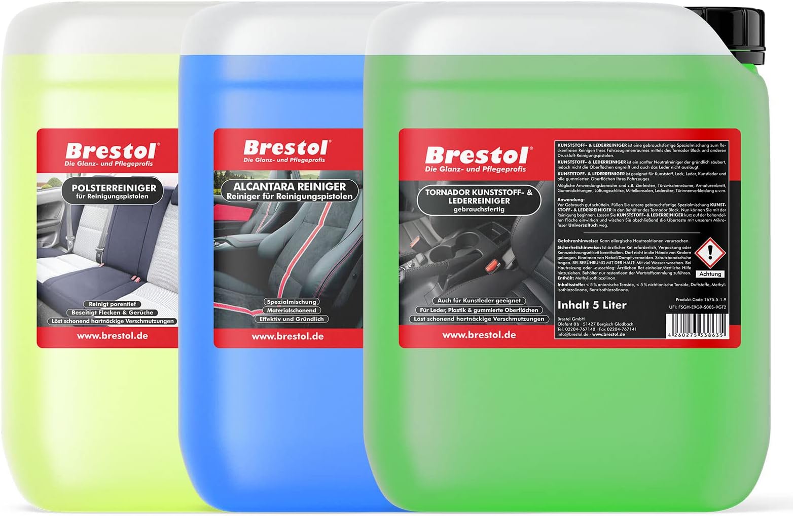 BRESTOL® Reiniger Set - 1x 5 Liter Alcantara Reiniger + 1x 5 Liter ...