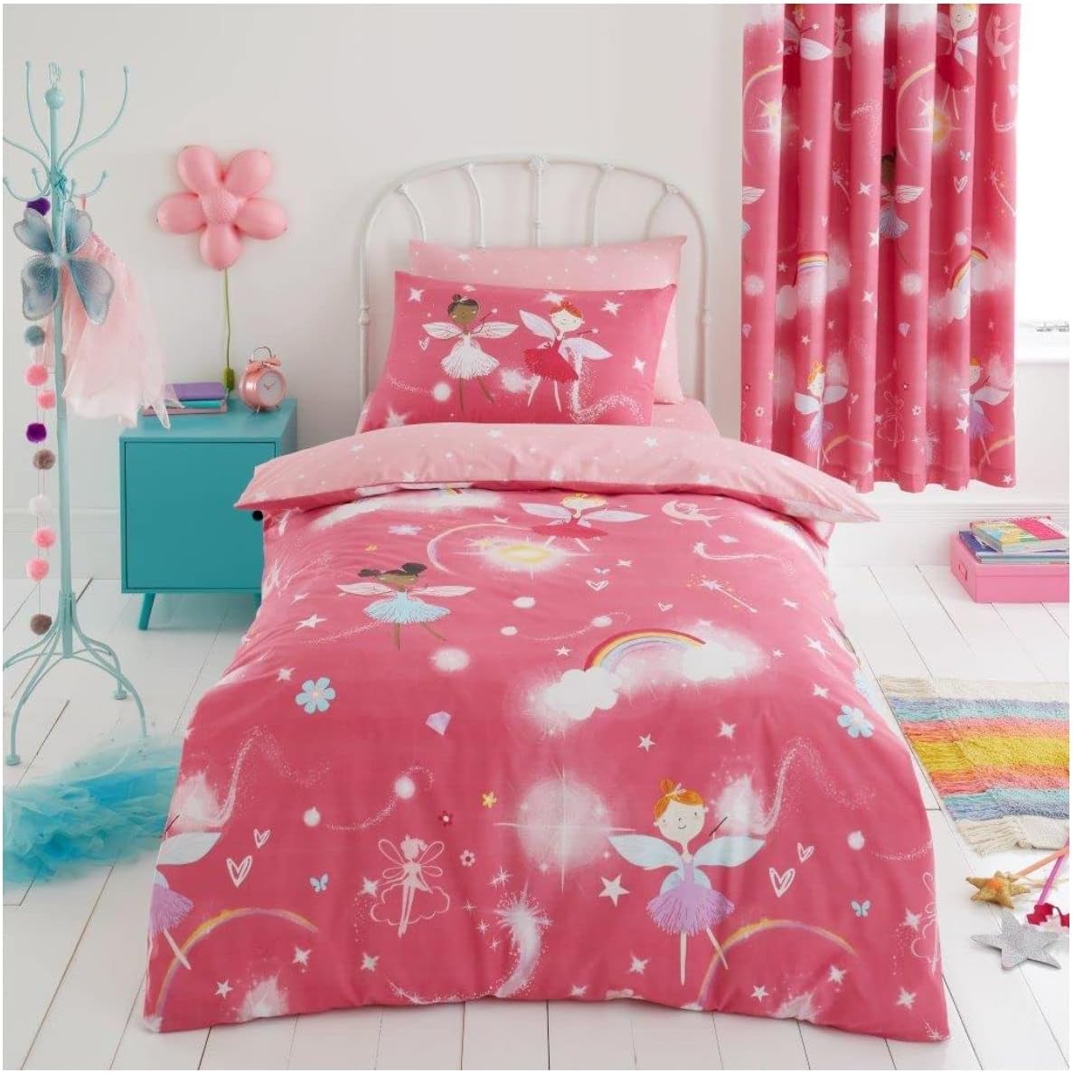 FAIRWAYUK Girls Bedding Set - Fairy Kids Duvet Cover Single Bed with ...