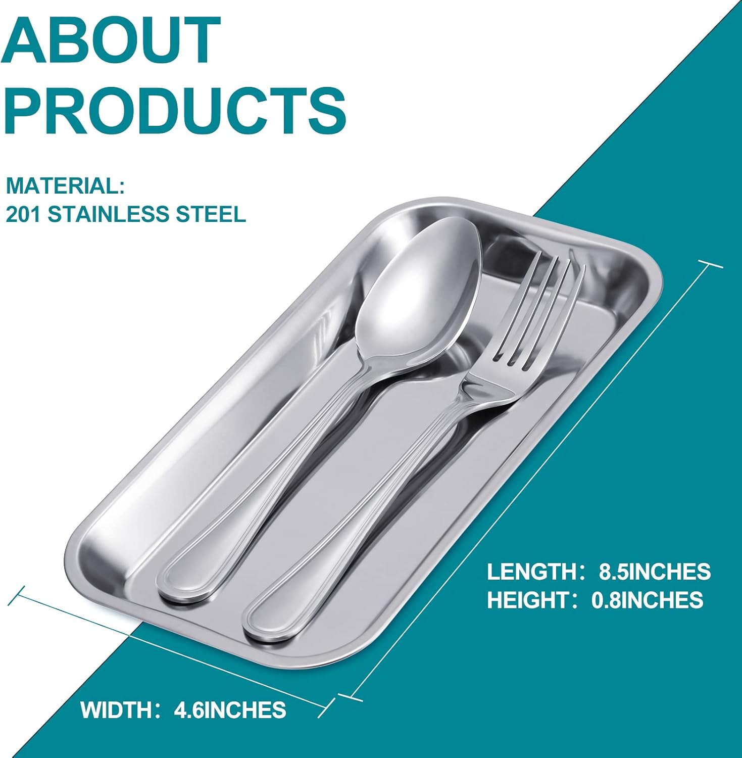 Buy 8 Pack Stainless Steel Trays Small Metal Tray Lab Tray Metal Dental ...