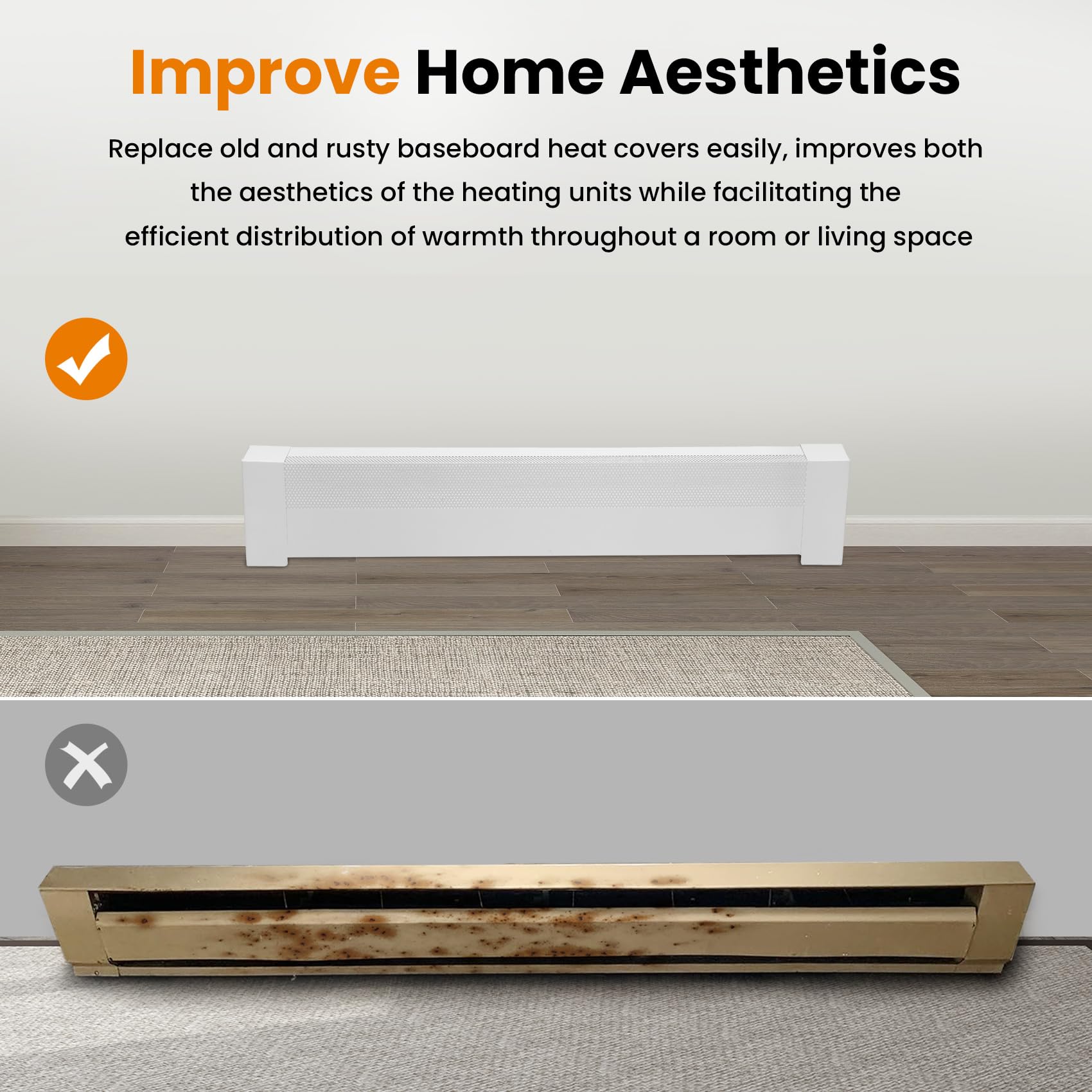 Snapklik.com : Upgraded 3 FT Base Board Heater Cover