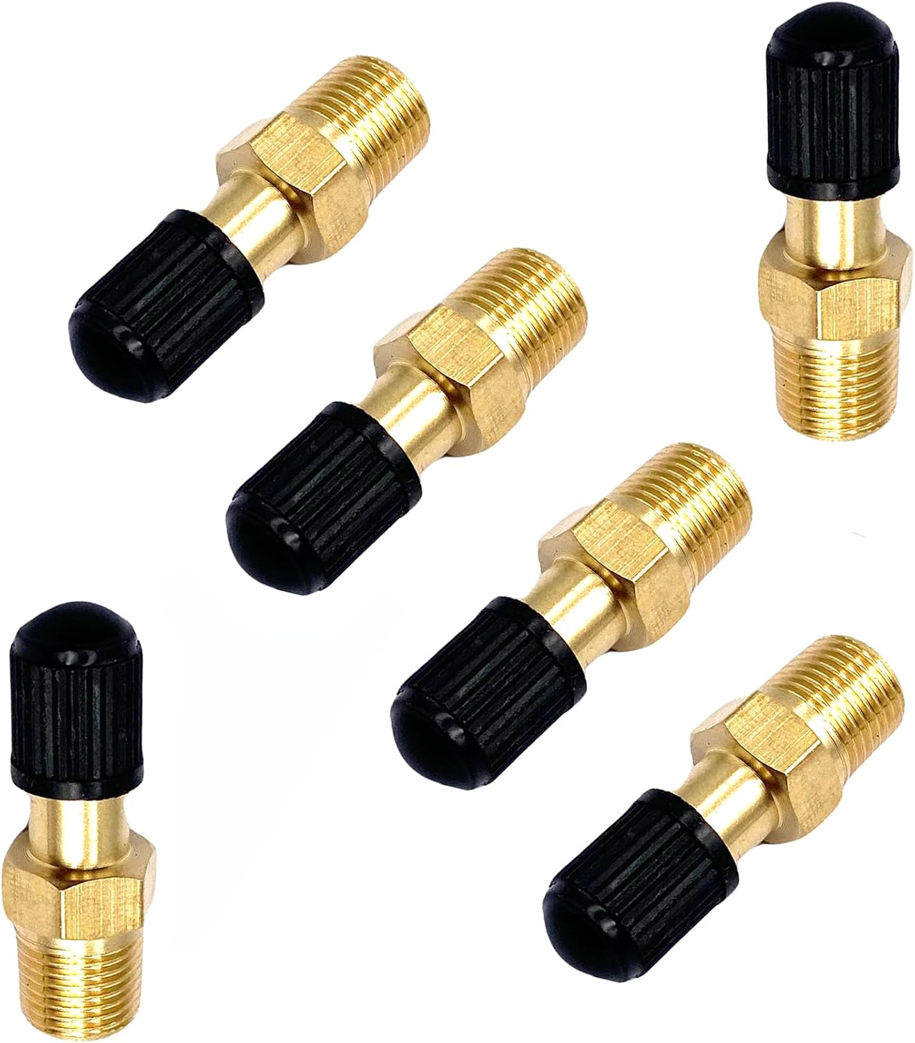 6Pcs Schrader Valve Adapters with 1/8" Male NPT,Brass 1/8" NPT Tank ...