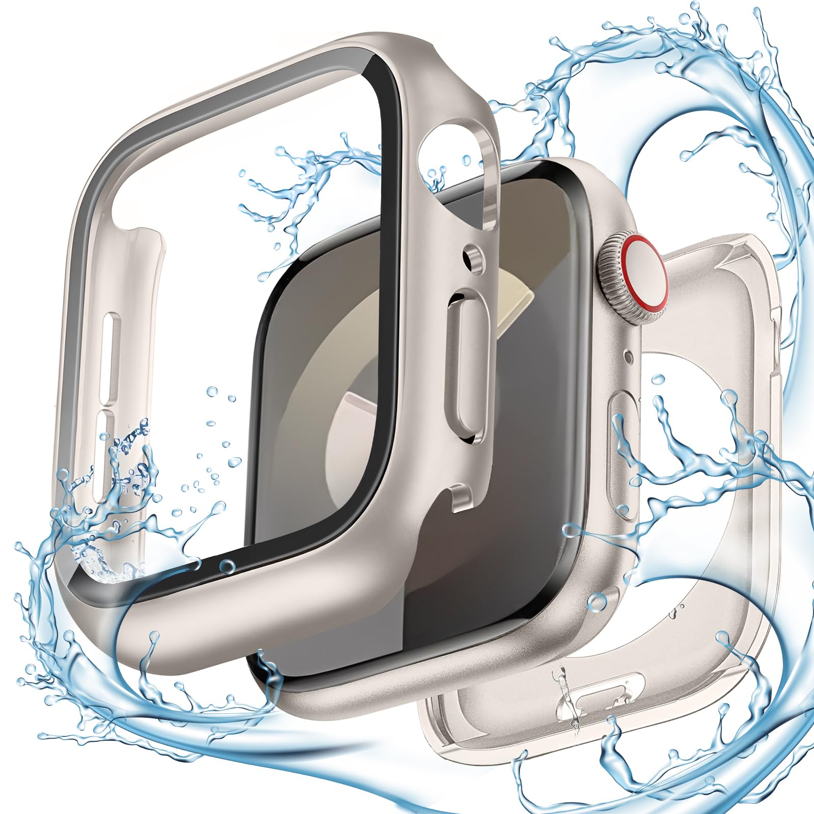 Amazon.co.jp: 【360度防水設計】 CAERMA for アップルウォッチ カバー Series 10/9/8/7/SE2/SE/6/5/4 46mm 超薄型 for Apple ...