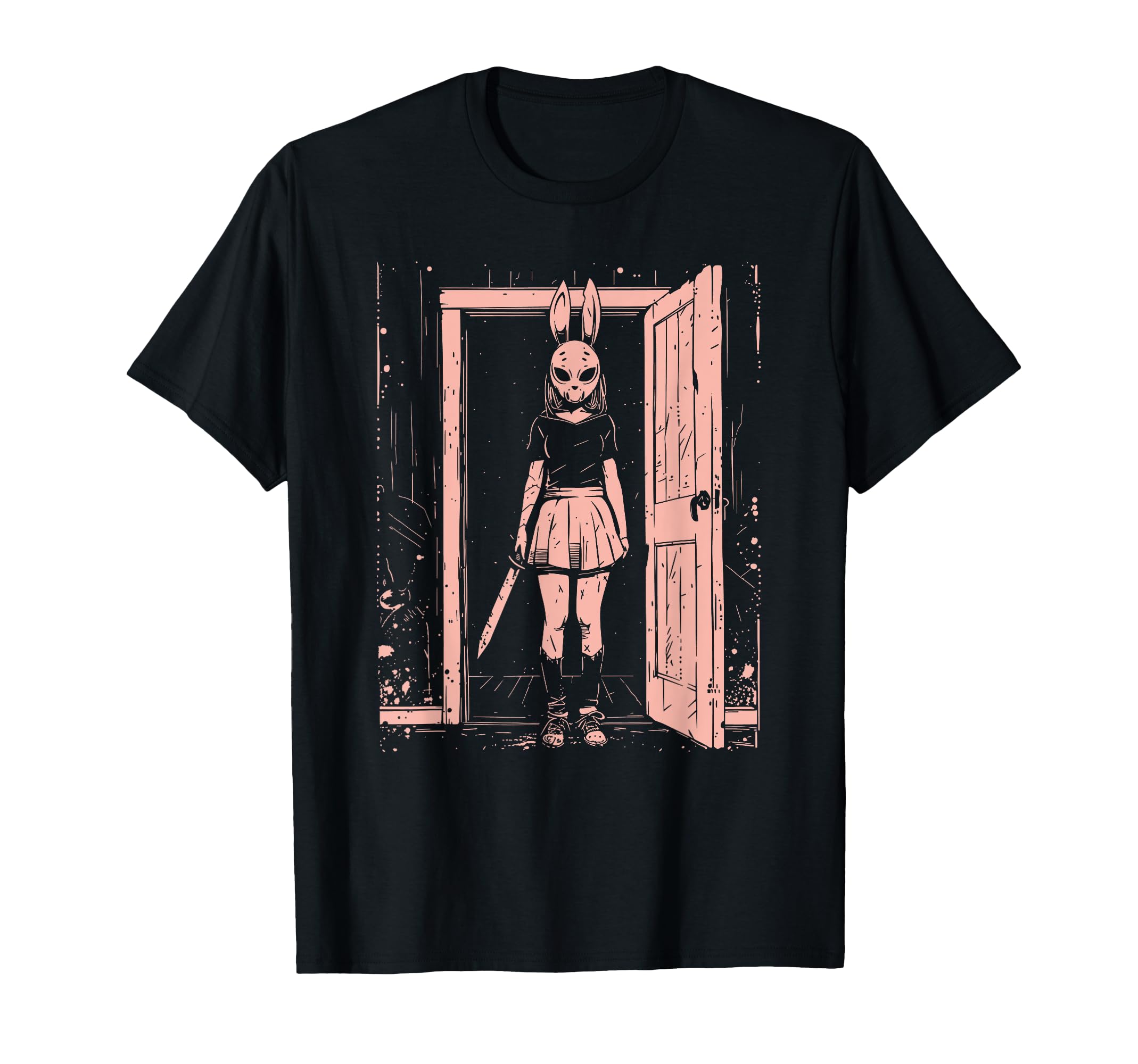 Amazon.com: Creepy Girl Bunny Mask Slasher Pastel Goth Anime Horror T ...