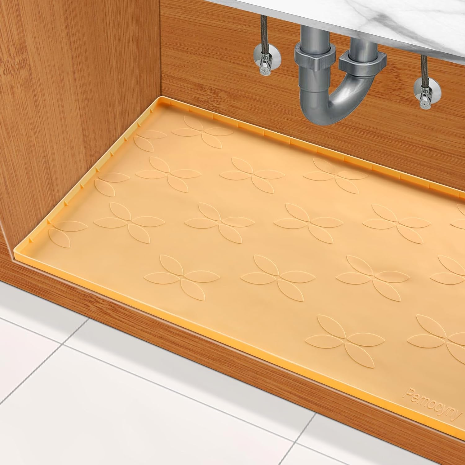 Amazon.com: Pemocyny Under Sink Mat, Under Sink Mats for Kitchen ...
