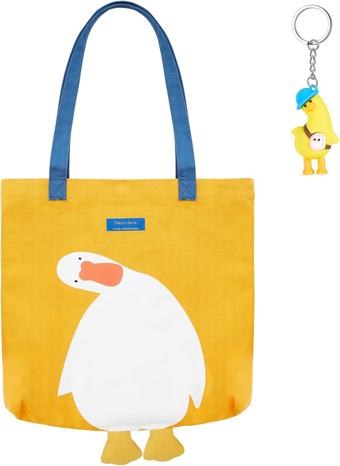 Amazon.com: Saintrygo Duck Cute Funny Canvas Tote Bags Reusable Cute ...