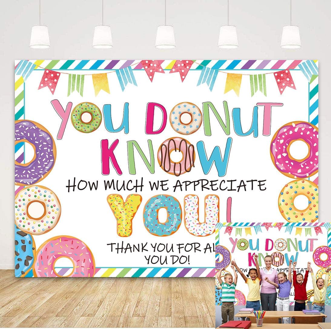 Amazon.com : Thank You Backdrop Doughnut You Donut Know How Much We ...