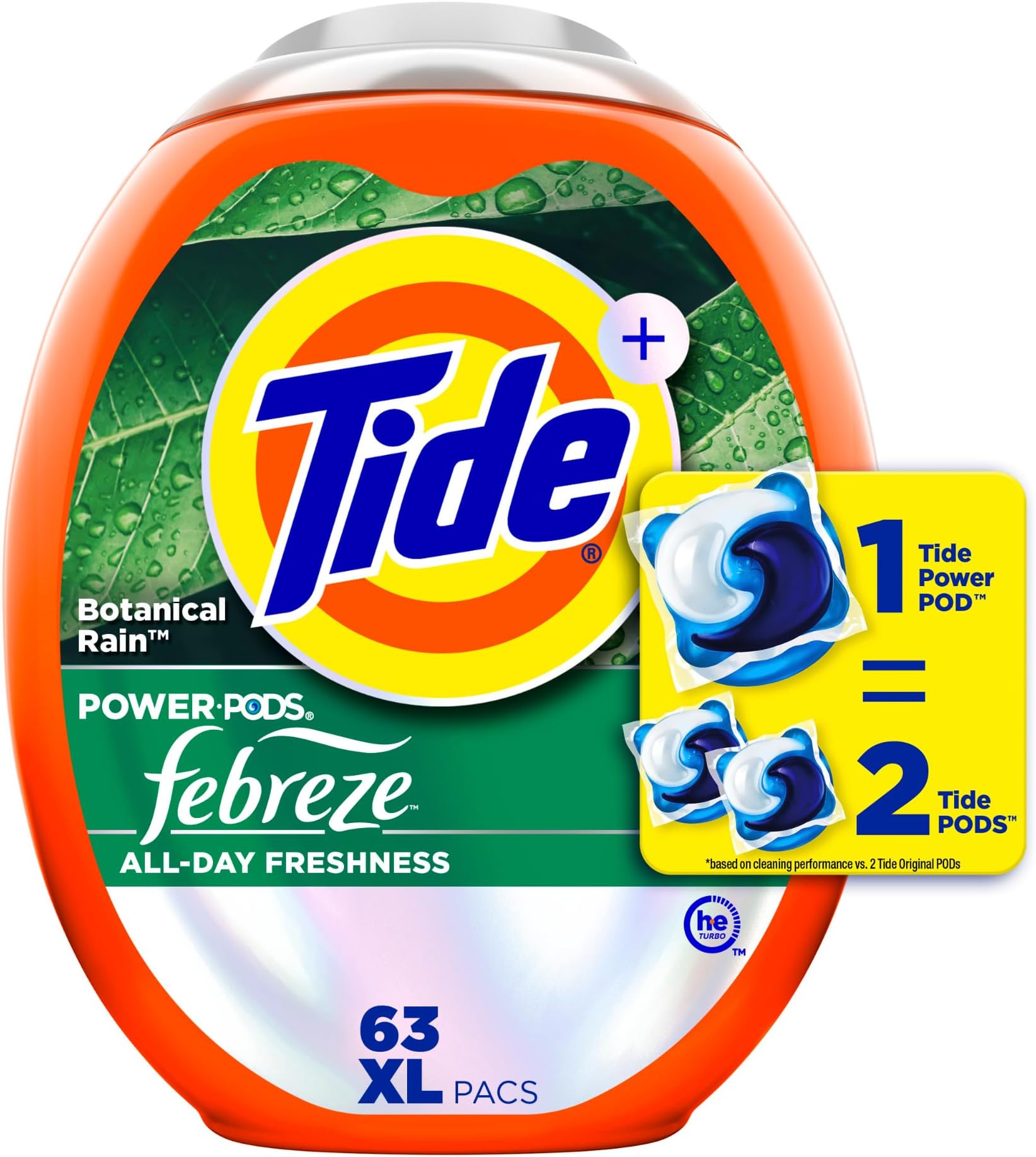 Amazon.com: Tide Power Pods Laundry Detergent Pacs with Febreze, 63 ...